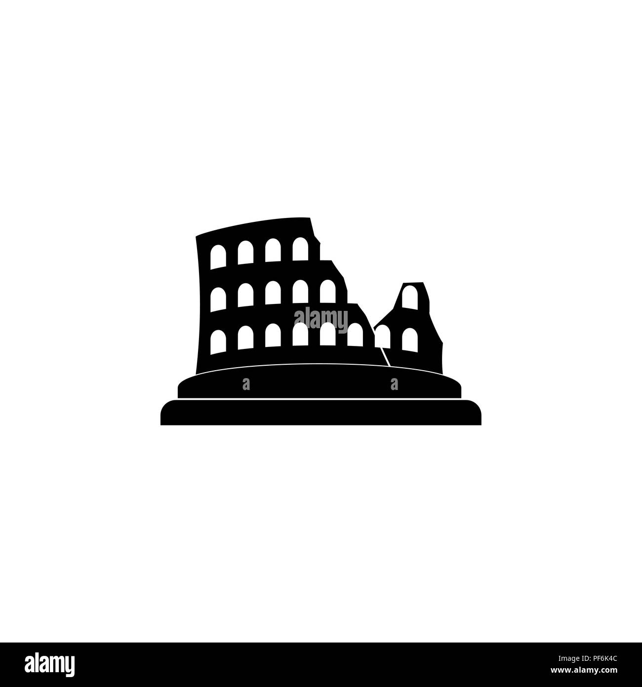 Coliseum icon, Colosseum icon black on white background Stock Vector ...
