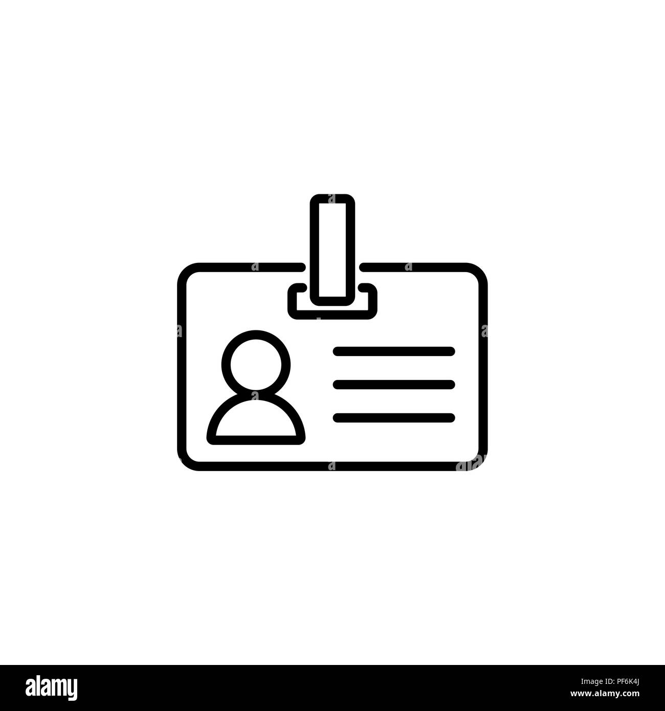 Web line icon. Business; blank id cards with clasp (badge Stock Vector ...