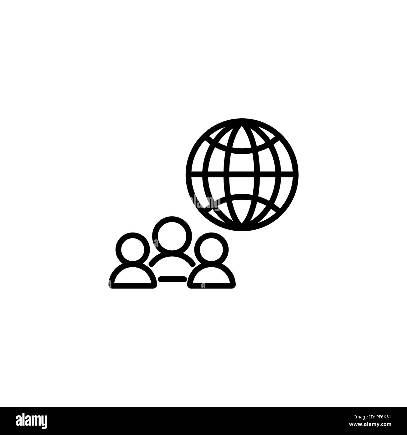 Earth globe people illustration Black and White Stock Photos & Images ...