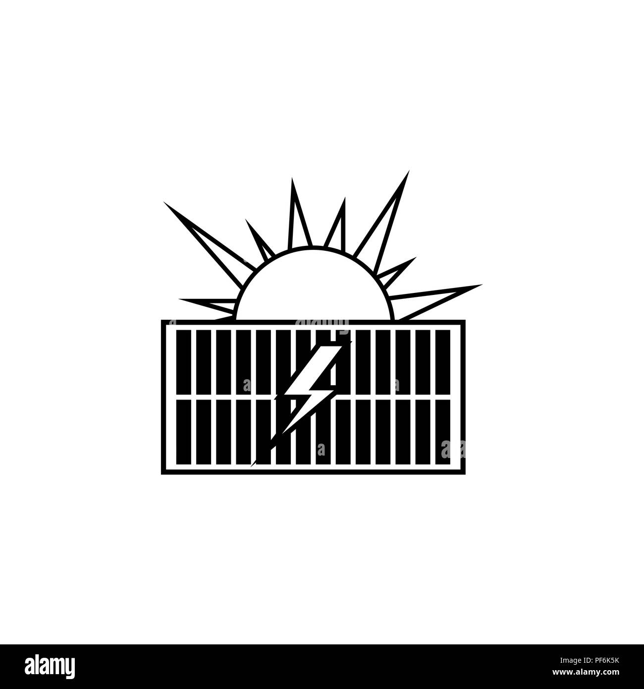 Solar battery icon. Solar battery sign black on white background Stock ...
