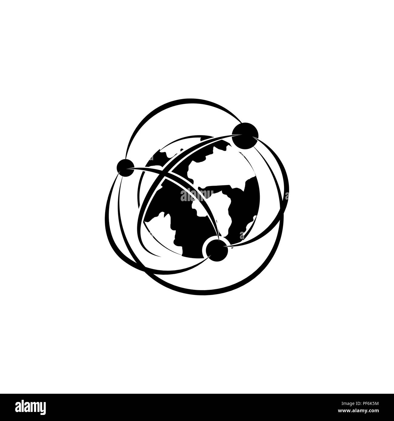 Network icon. Globalization icon black on white background Stock Vector ...