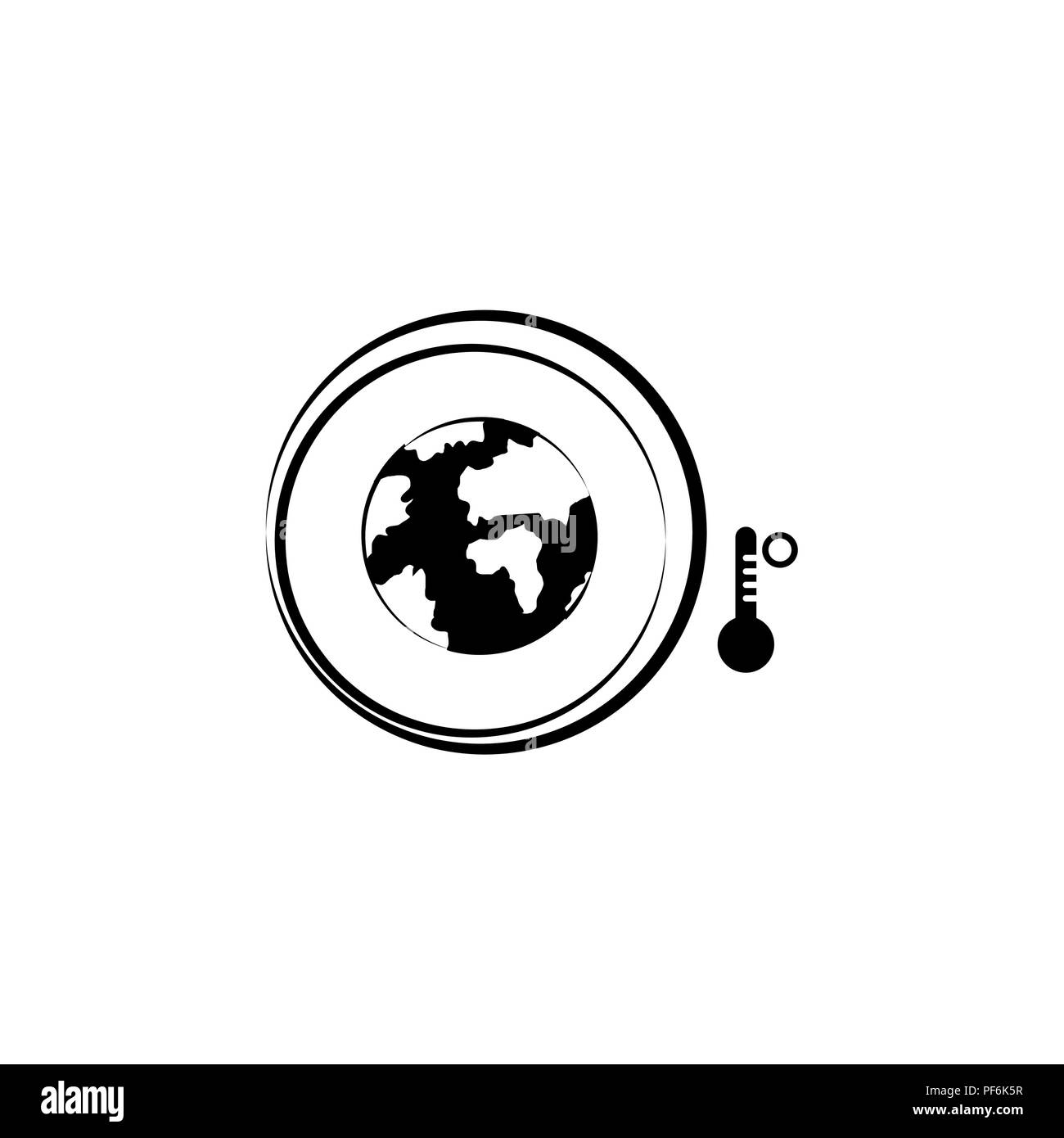 Global warming sign. Global warming icon black on white background ...