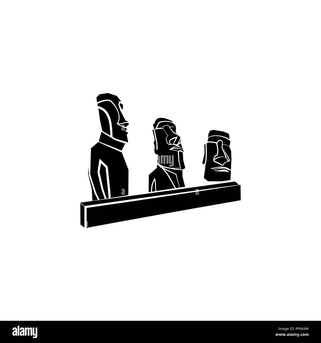 Giant stone moai statues Stock Vector Images - Alamy