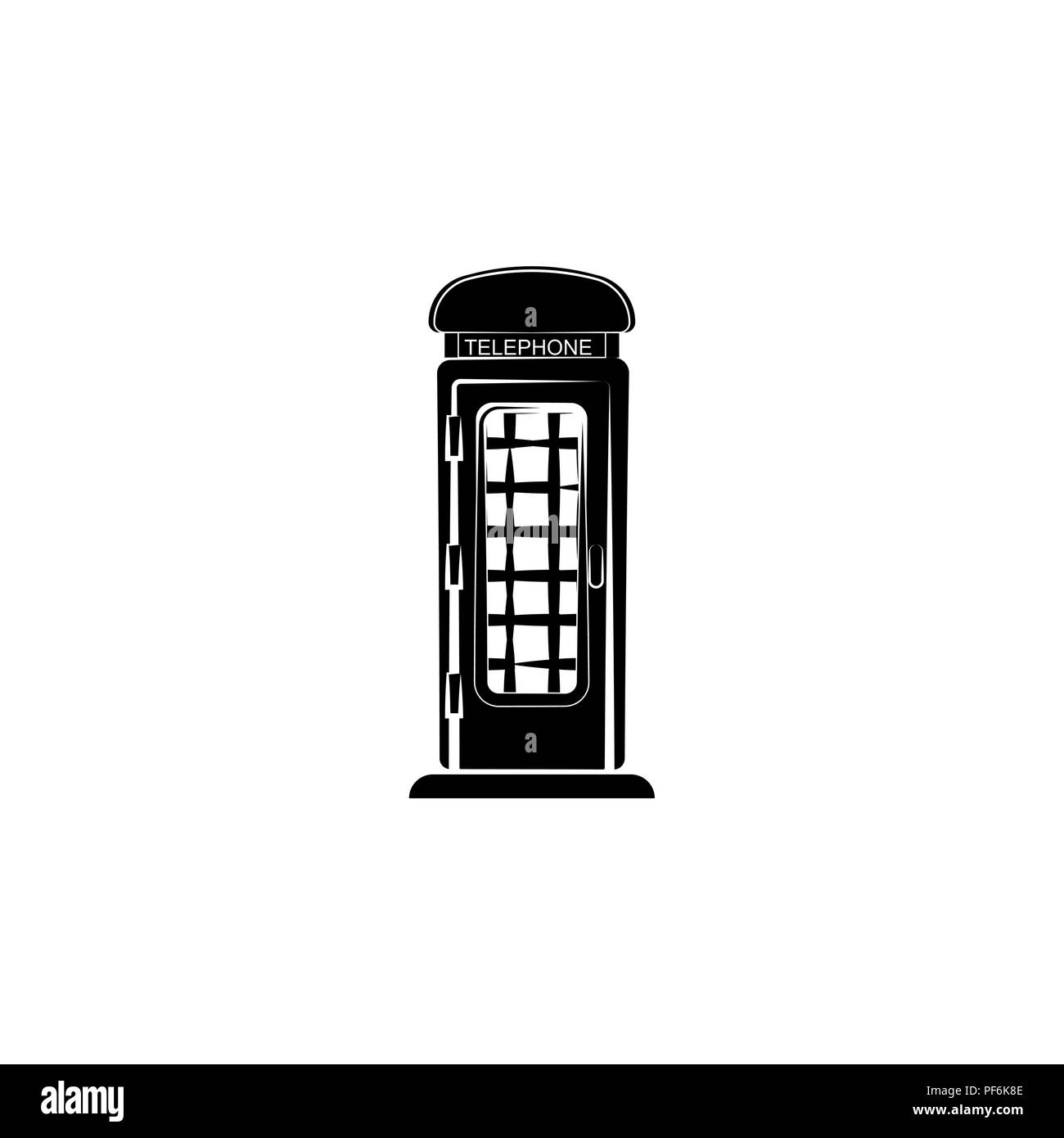 Phone booth vector black on white background Stock Vector Image & Art ...