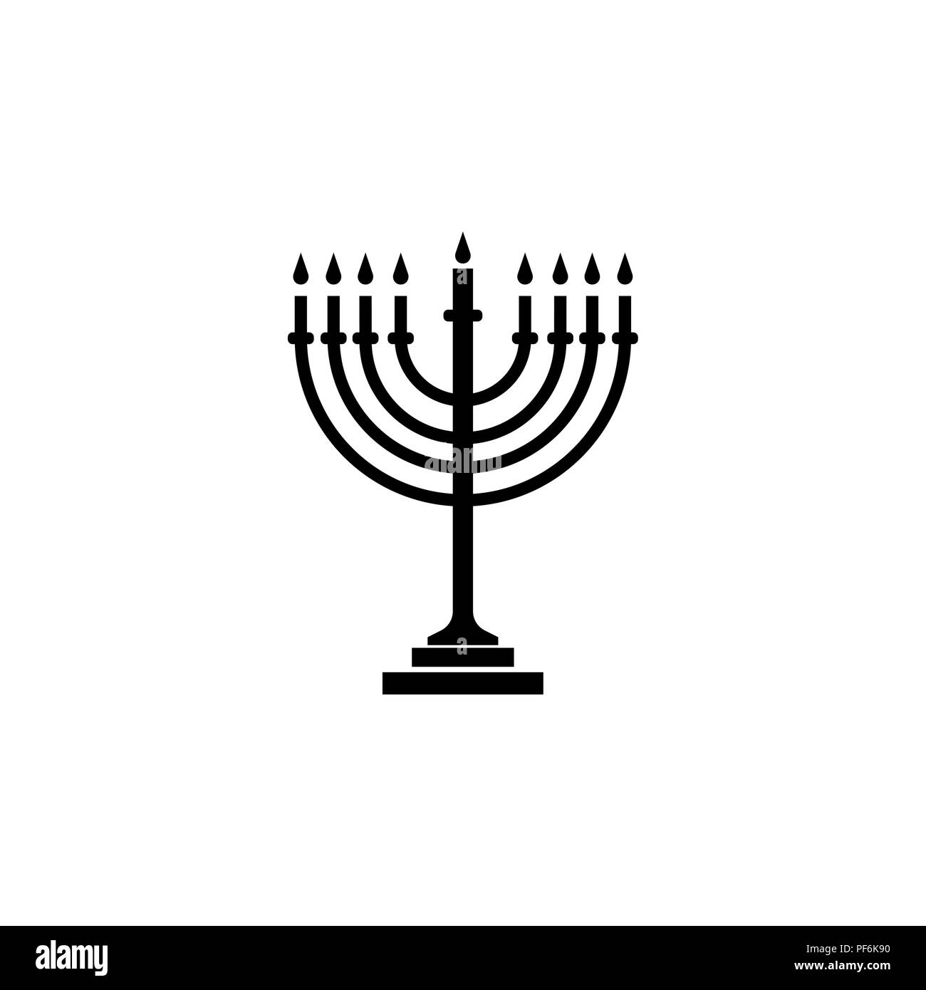 Menorah vector icon black on white background Stock Vector Image & Art ...