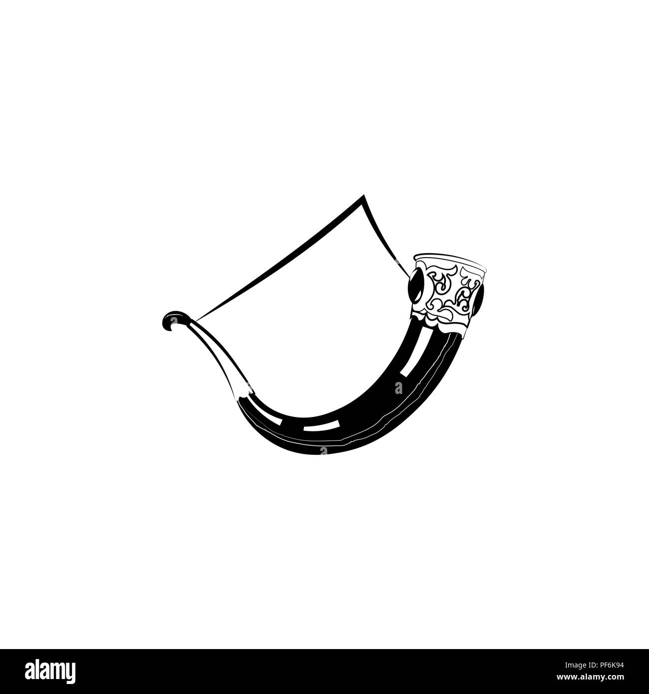 Horn. Drinking horn black on white background Stock Vector Image & Art ...