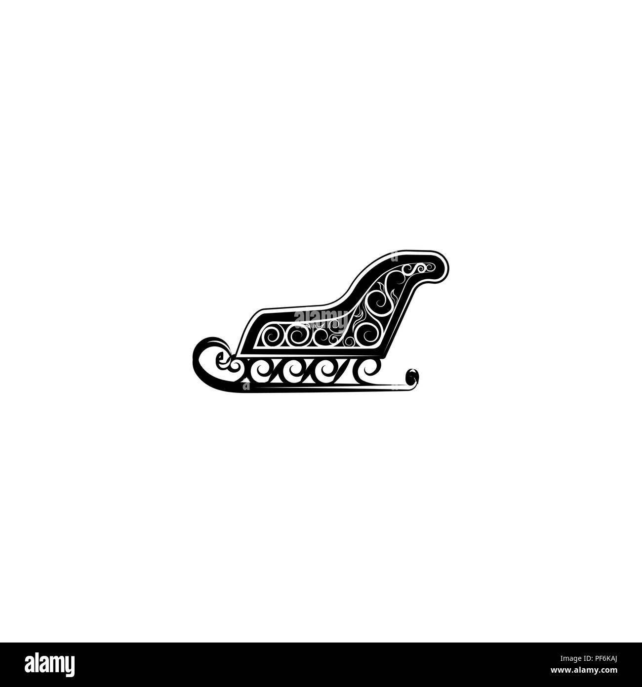 Winter sledge white background Black and White Stock Photos & Images ...