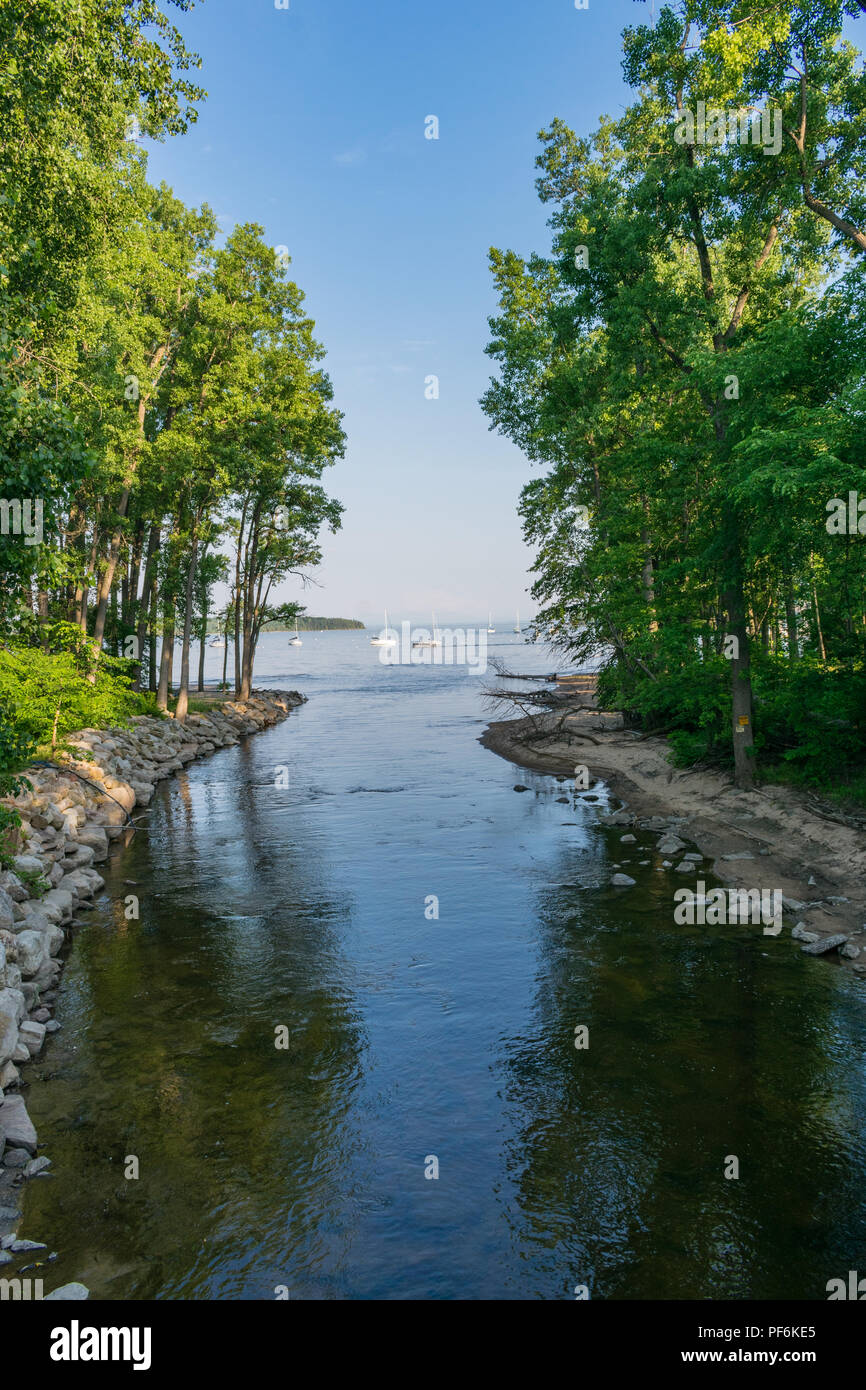 The Salmon River flowing out into Lake Champlain Stock Photo - Alamy