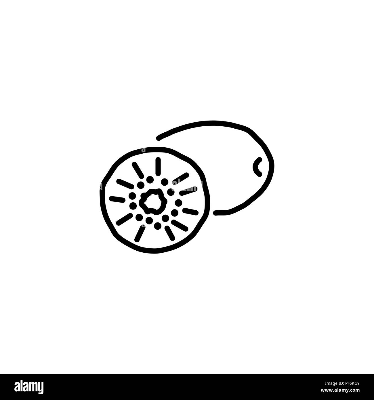 Slice kiwi on black Stock Vector Images - Alamy