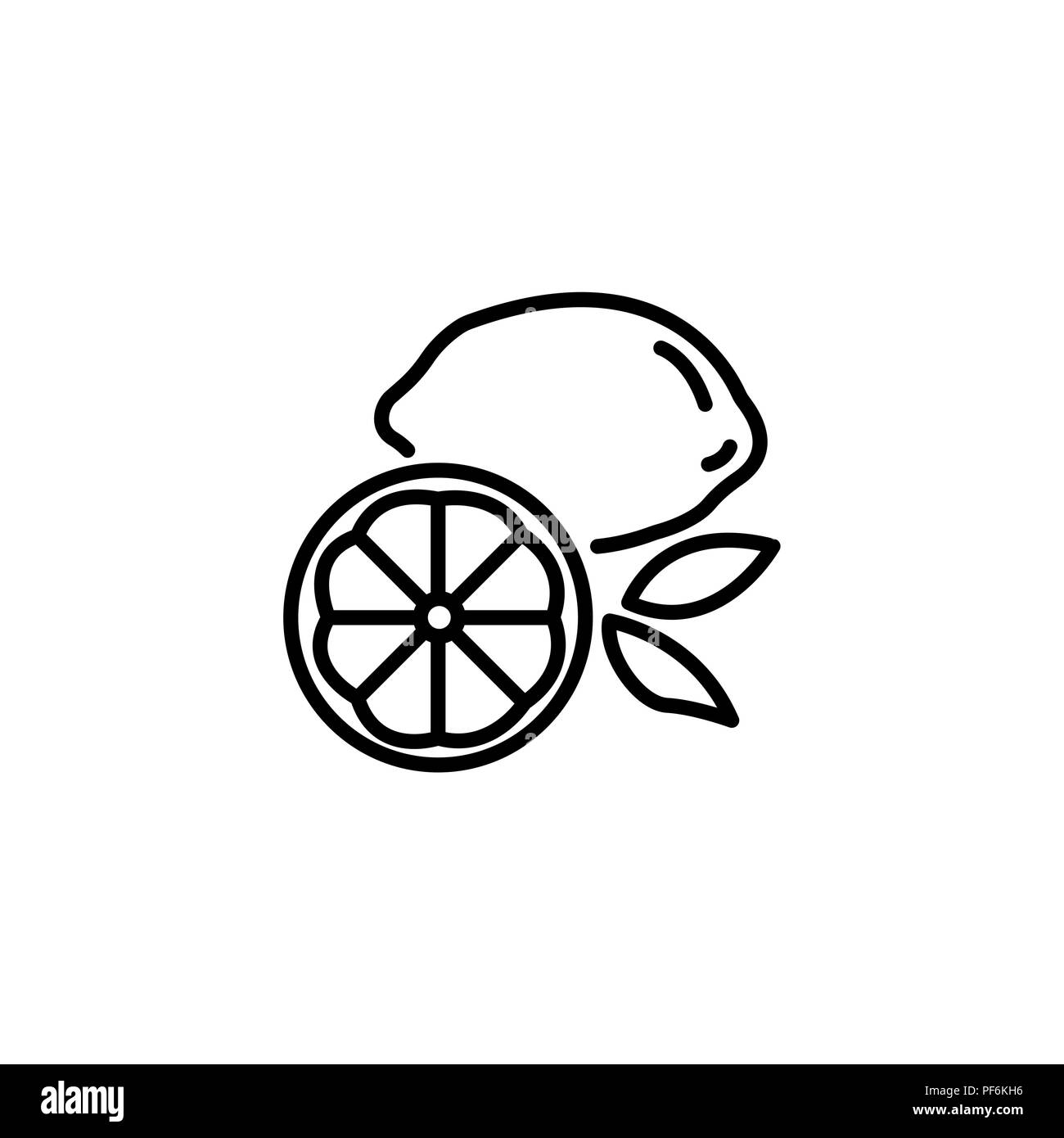 Decorative lemon line icon Cut Out Stock Images & Pictures - Alamy