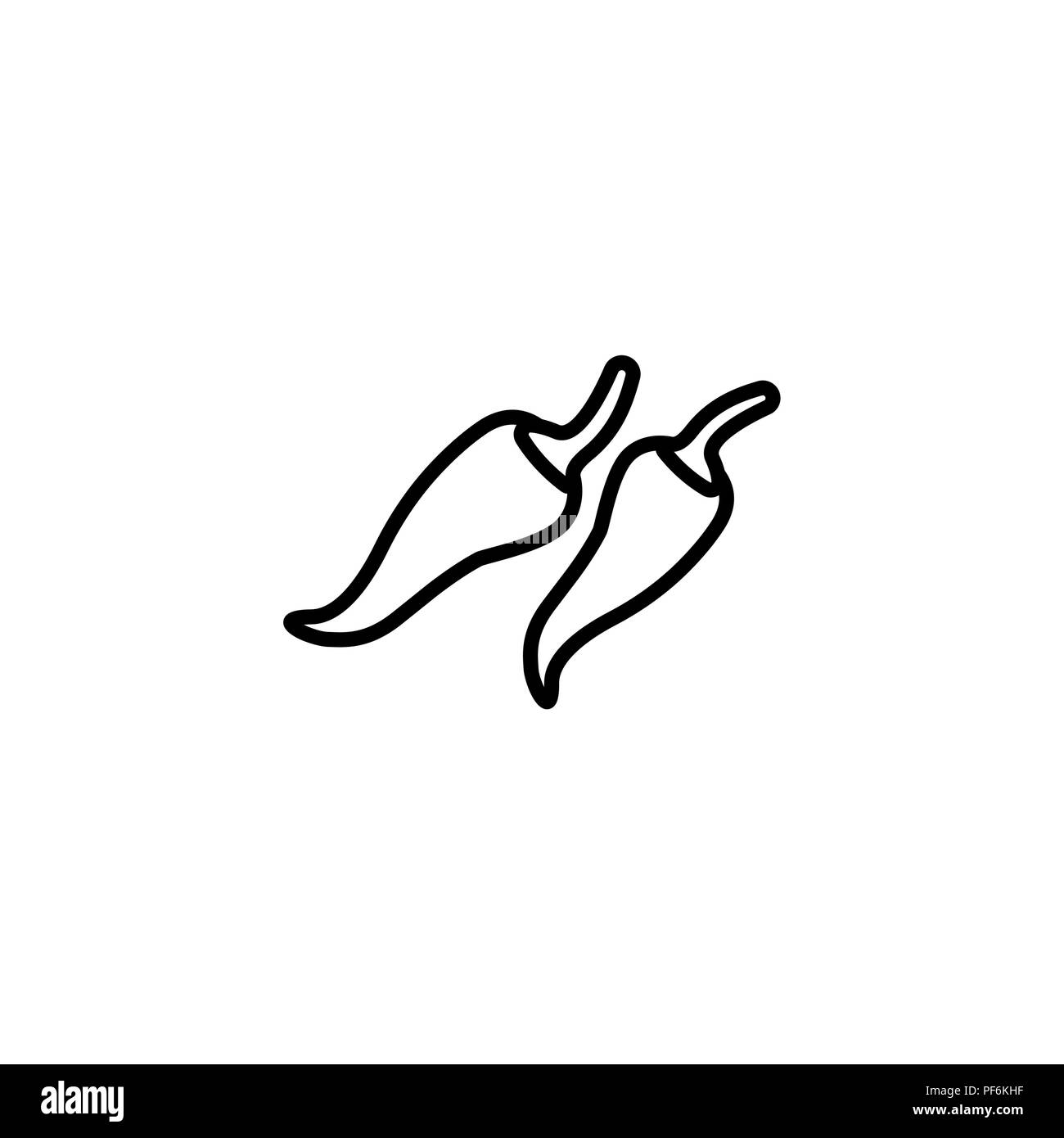 Web line icon. Pepper, chili black on white background Stock Vector ... Web line icon. Pepper, chili black on white background Stock Vector ...