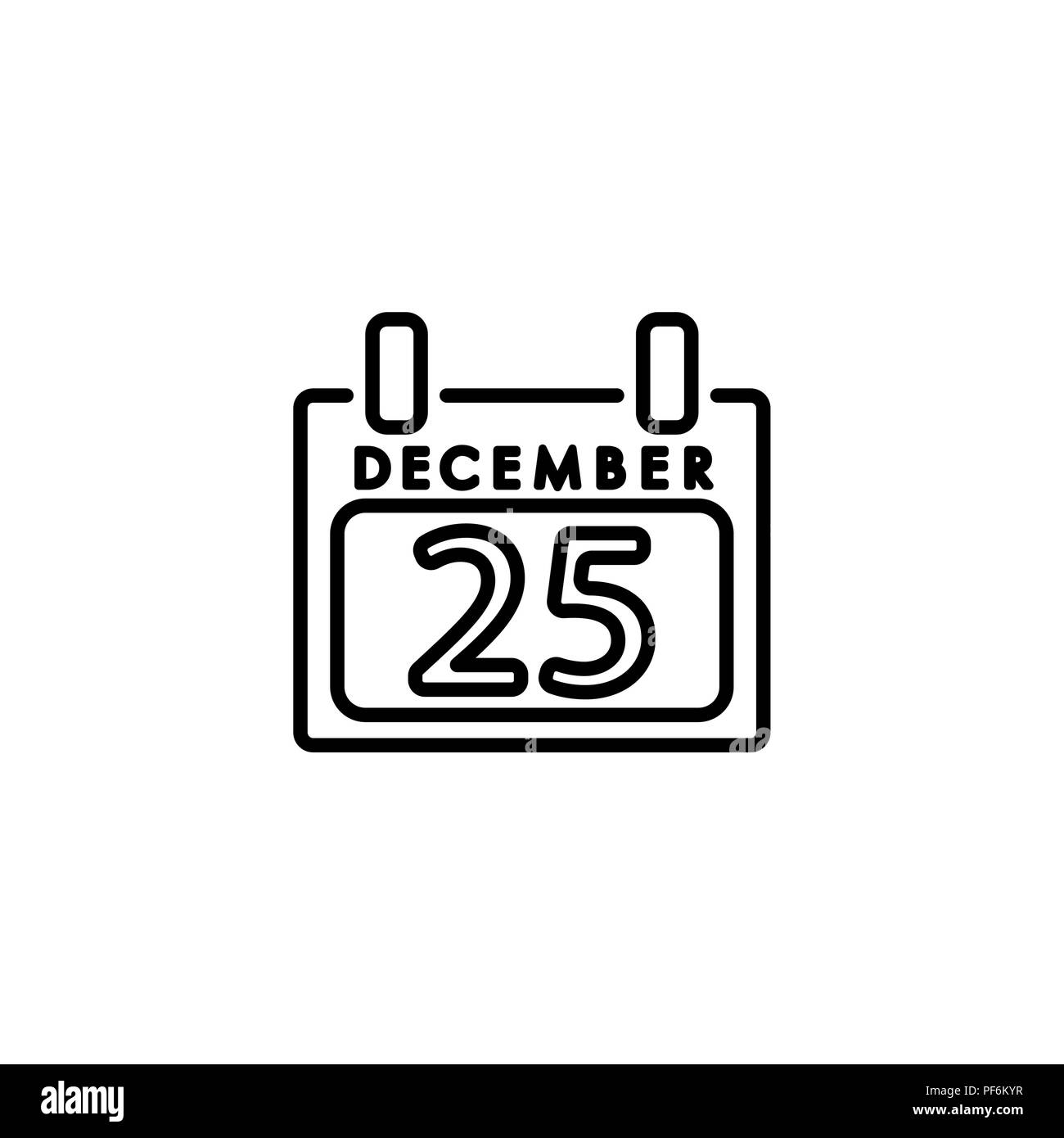 Black line christmas day calendar hi-res stock photography and images ...