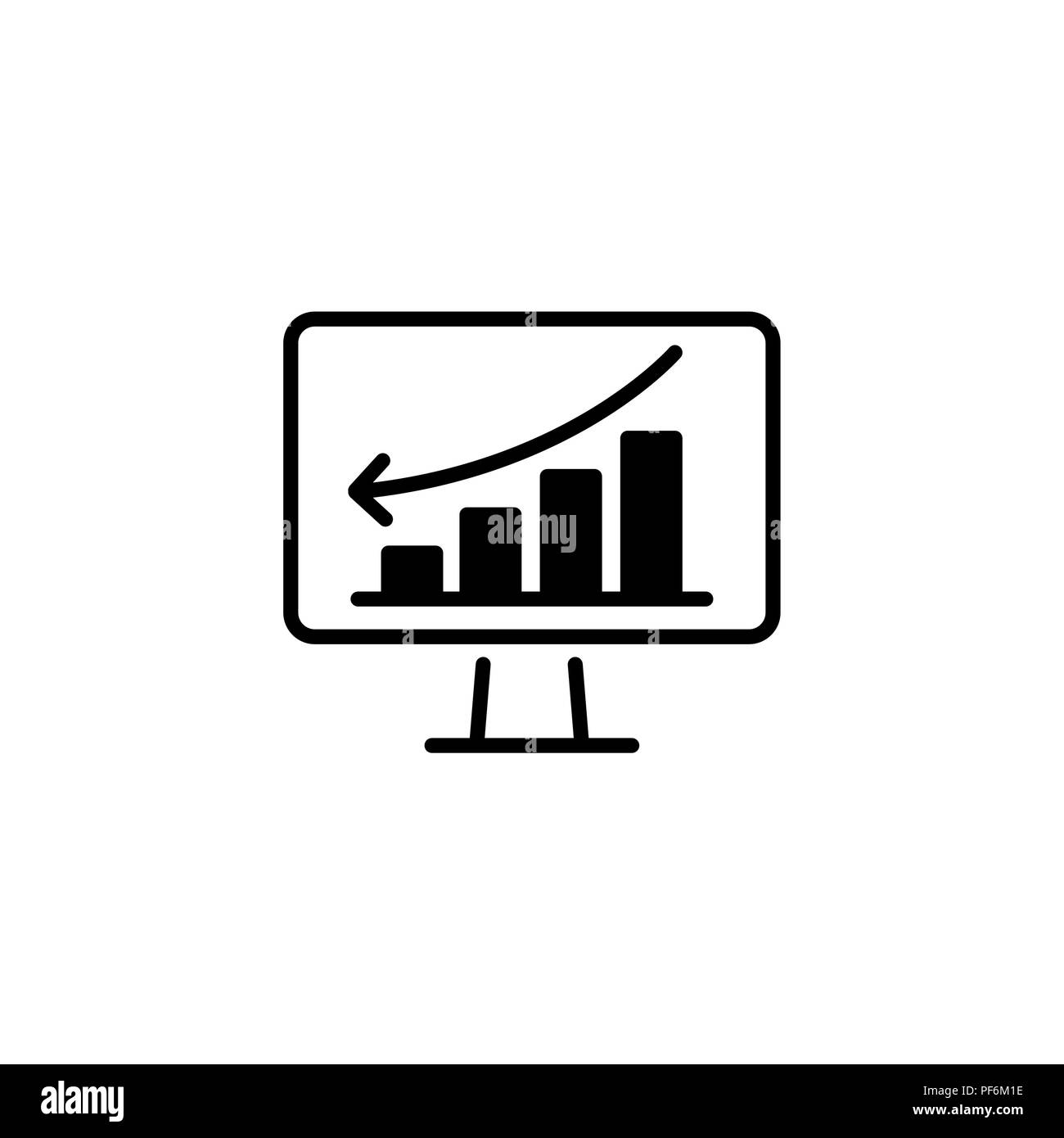 Pc monitor with business chart Black and White Stock Photos & Images ...