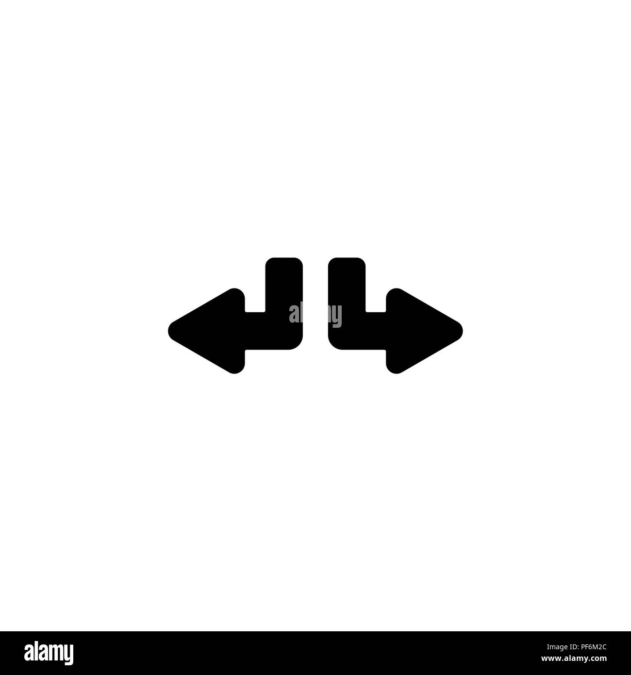 White arrows left right circle hi-res stock photography and images - Alamy
