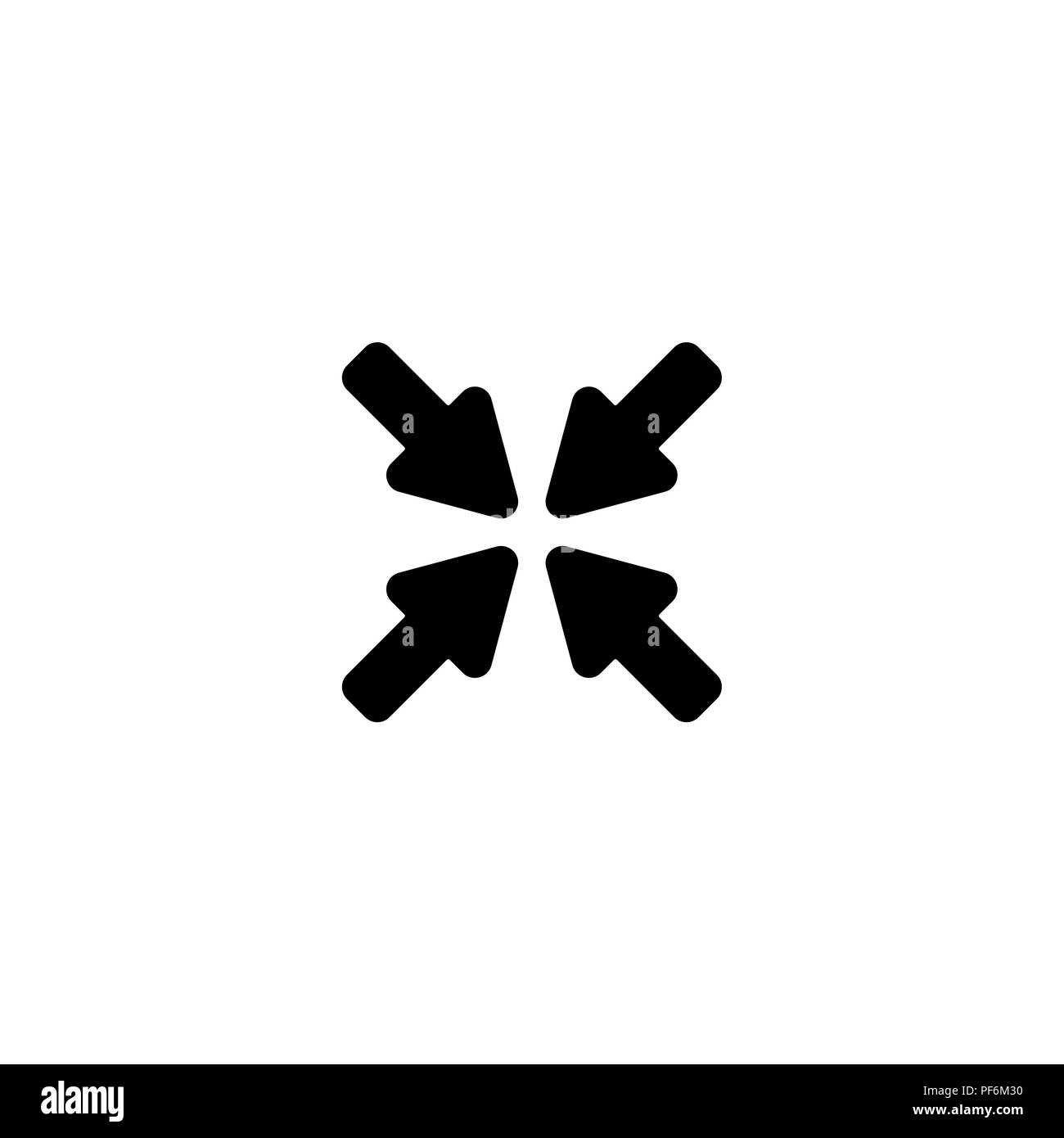 Web line icon. Overlapping arrow black on white background Stock Vector ...