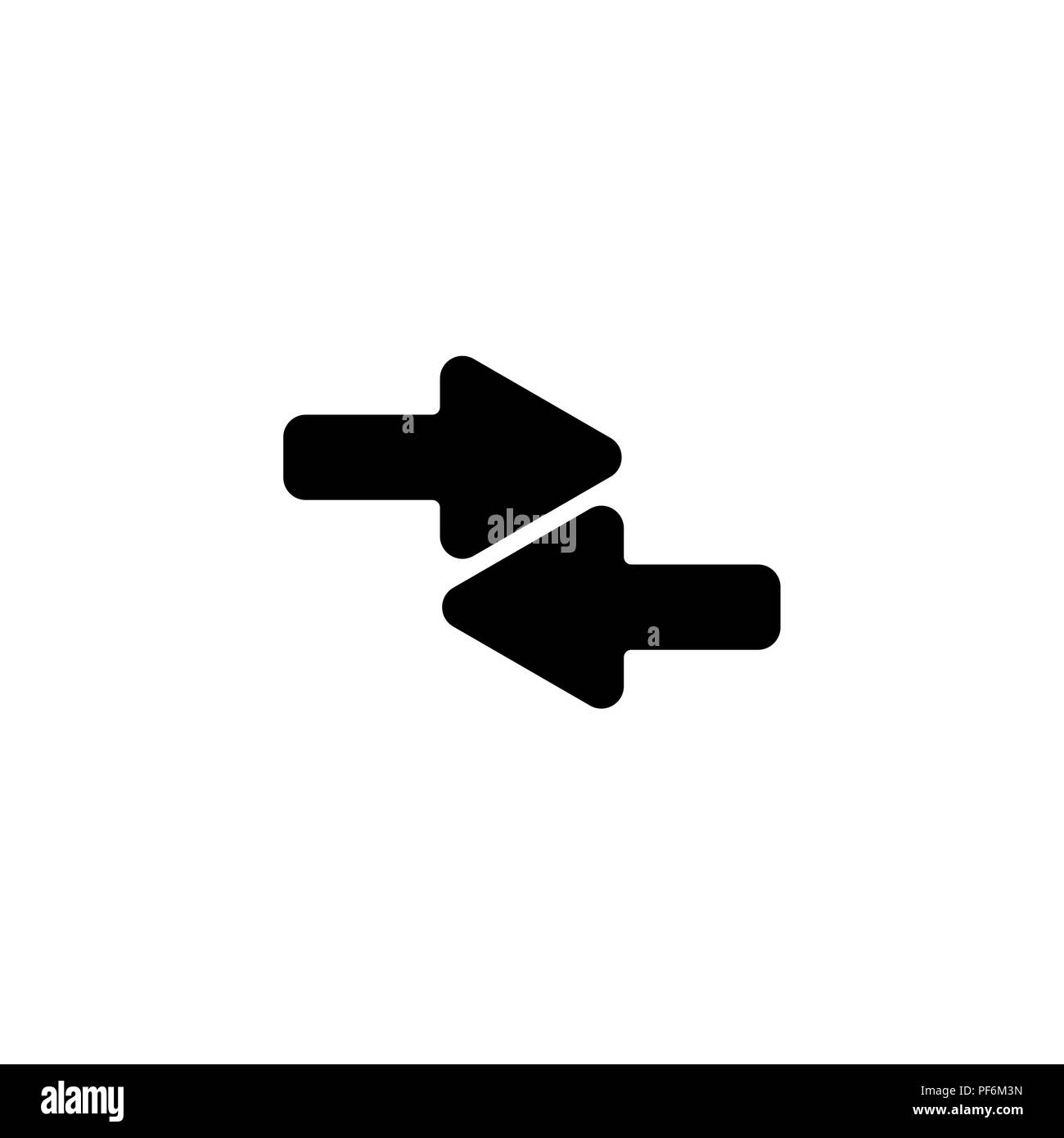 Web line icon. Left and right arrows black on white background Stock ...