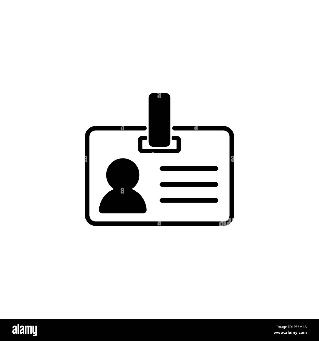 Web line icon. Business; blank id cards with clasp (badge Stock Vector ...