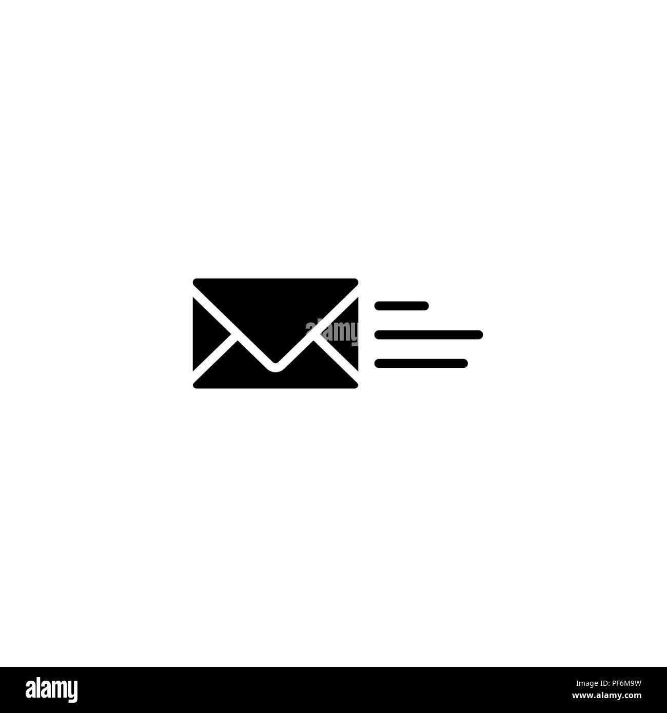 Web line icon. Sending a message black on white background Stock Vector ...