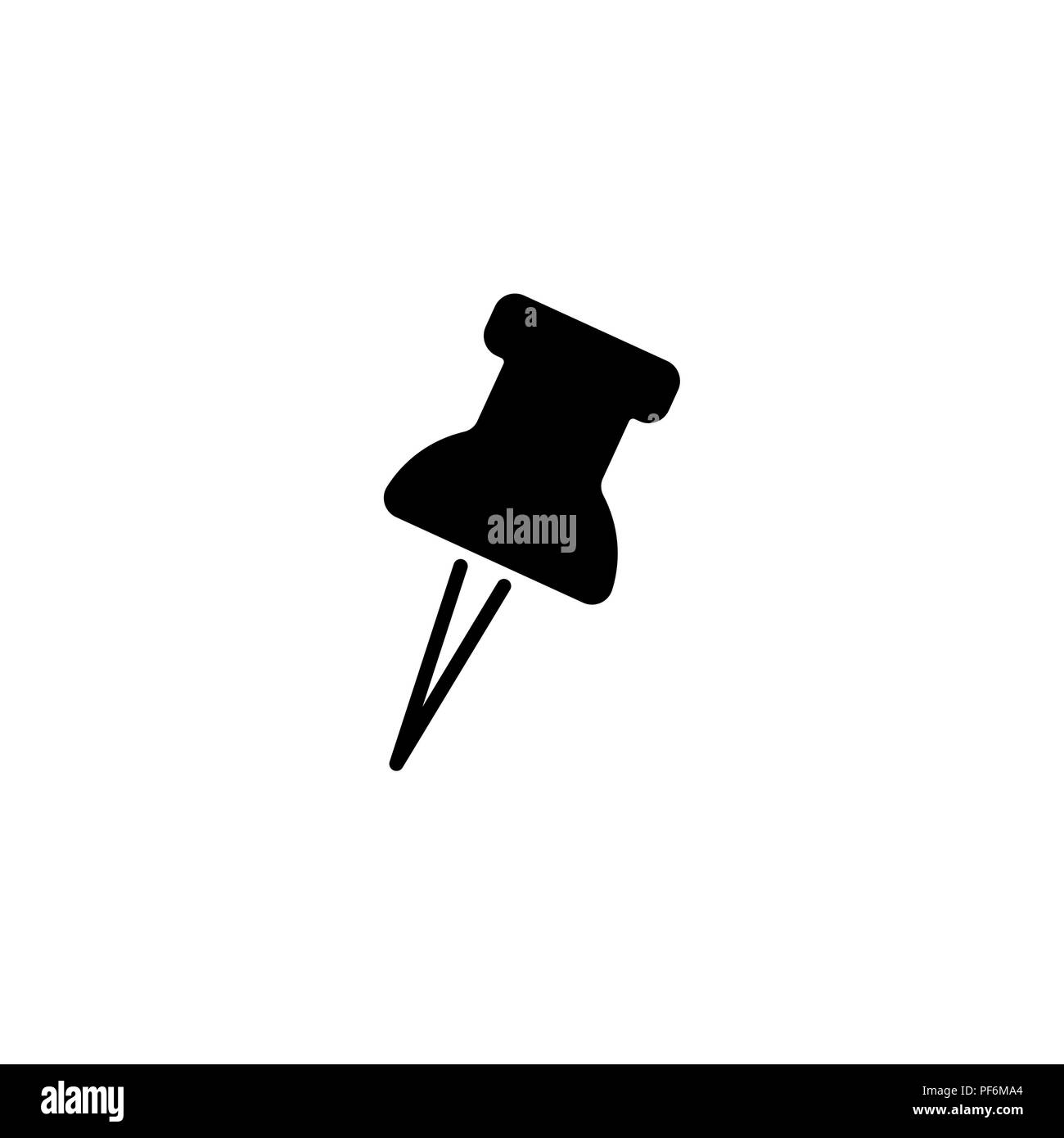 Web line icon. Drawing pin black on white background Stock Vector Image ...