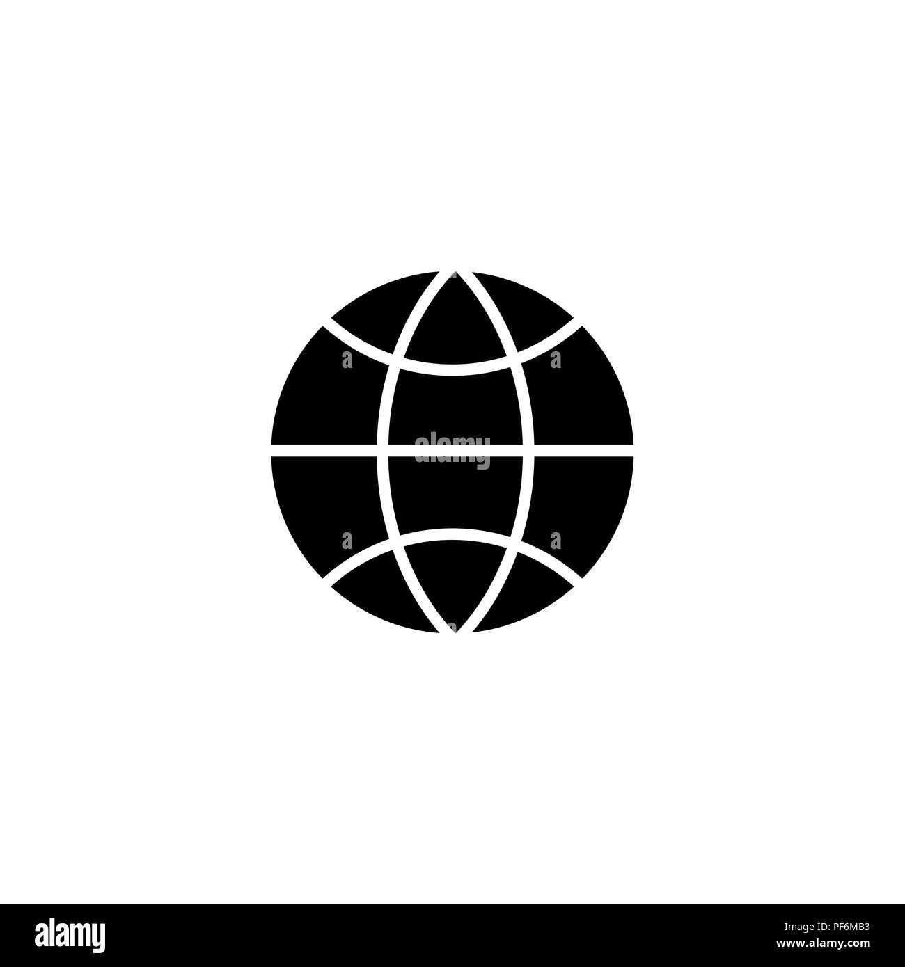 Web icon. Globe. vector illustration black on white background Stock ...