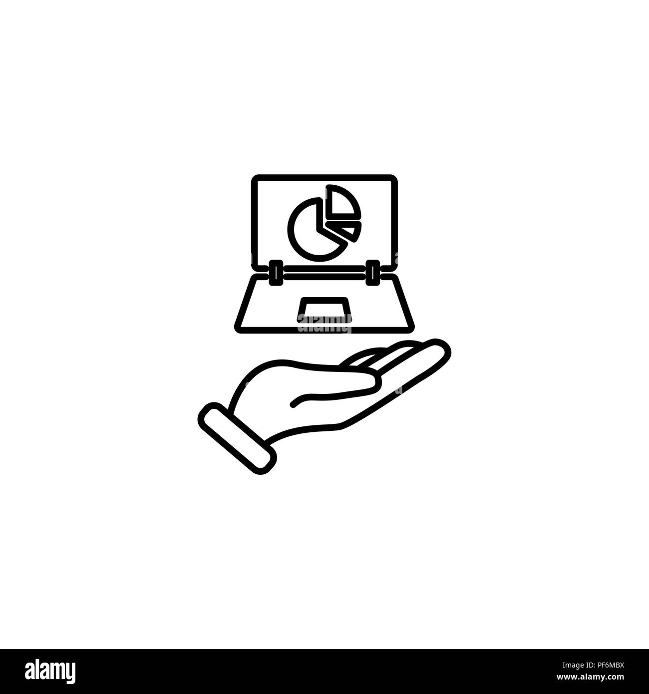 Line graph on laptop Black and White Stock Photos & Images - Alamy