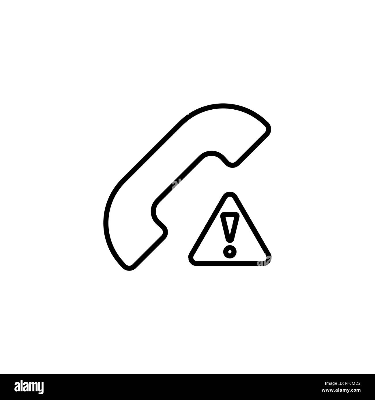 Web icon. Warning call black on white background Stock Vector Image ...