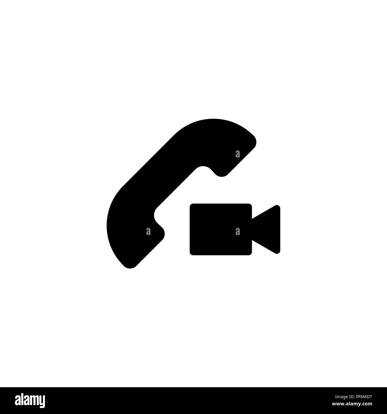 Web icon. Video call black on white background Stock Vector Image & Art ...