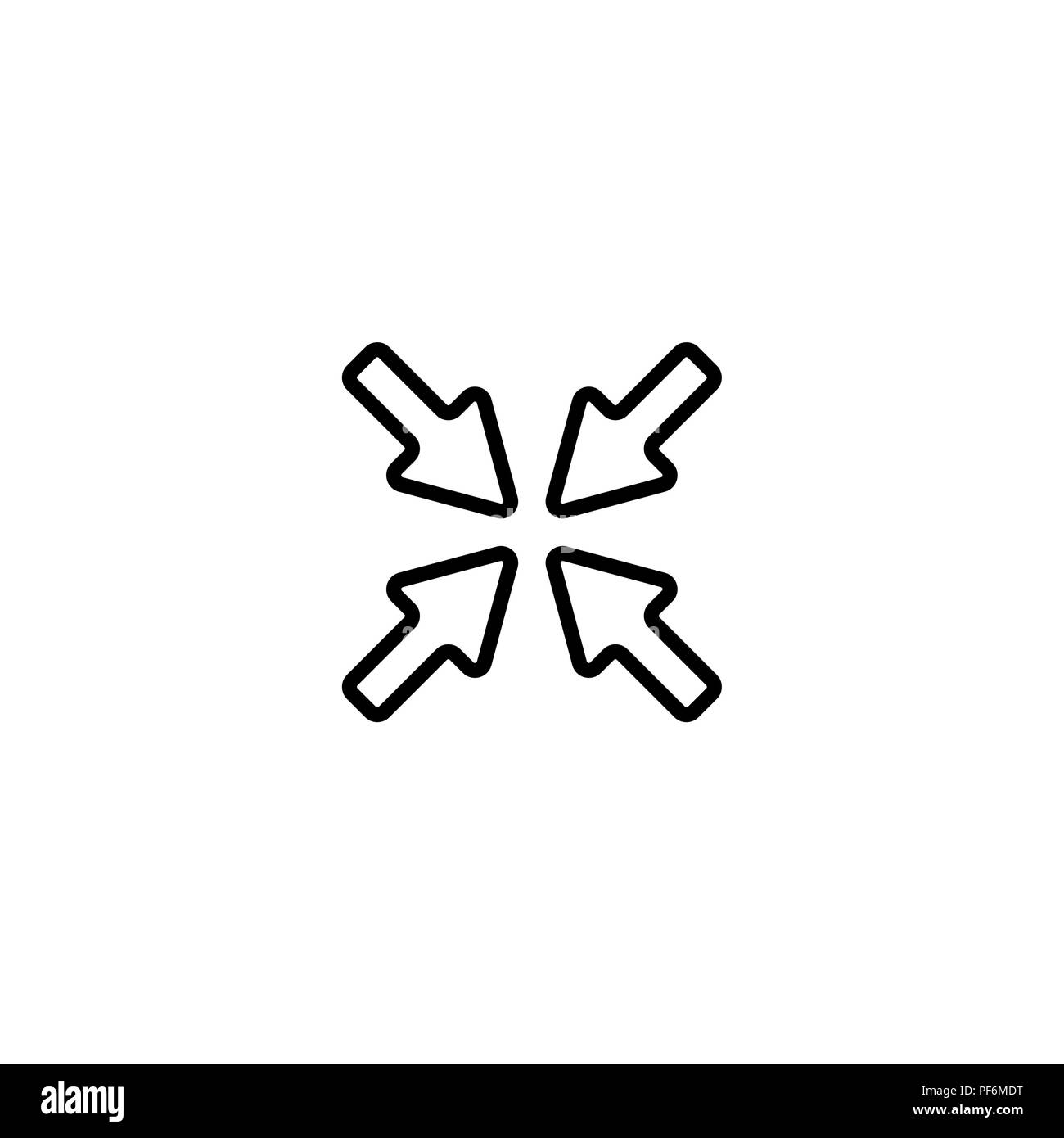 Web line icon. Overlapping arrow black on white background Stock Vector ...