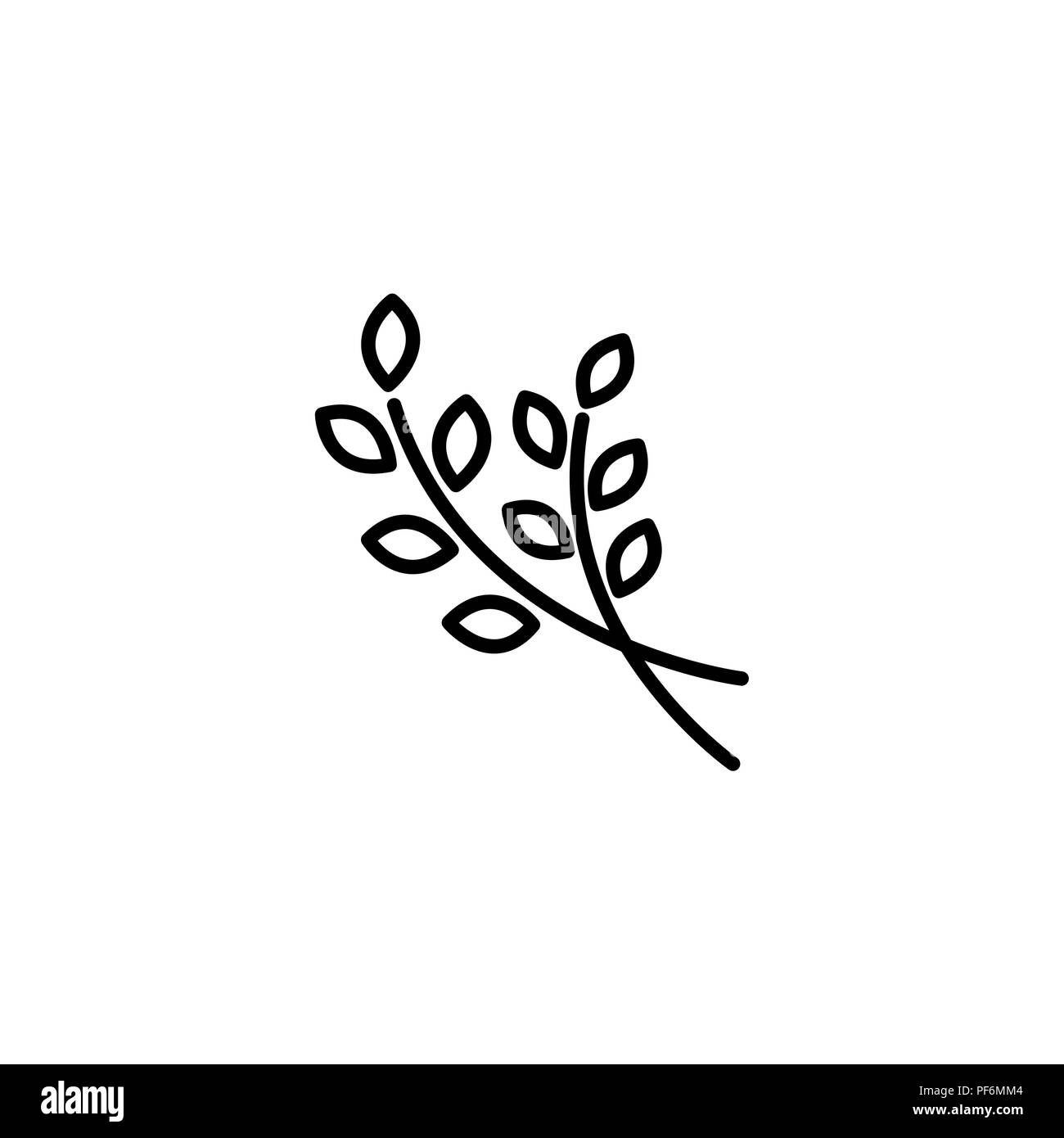Web line icon. Branches, sprig black on white background Stock Vector ...