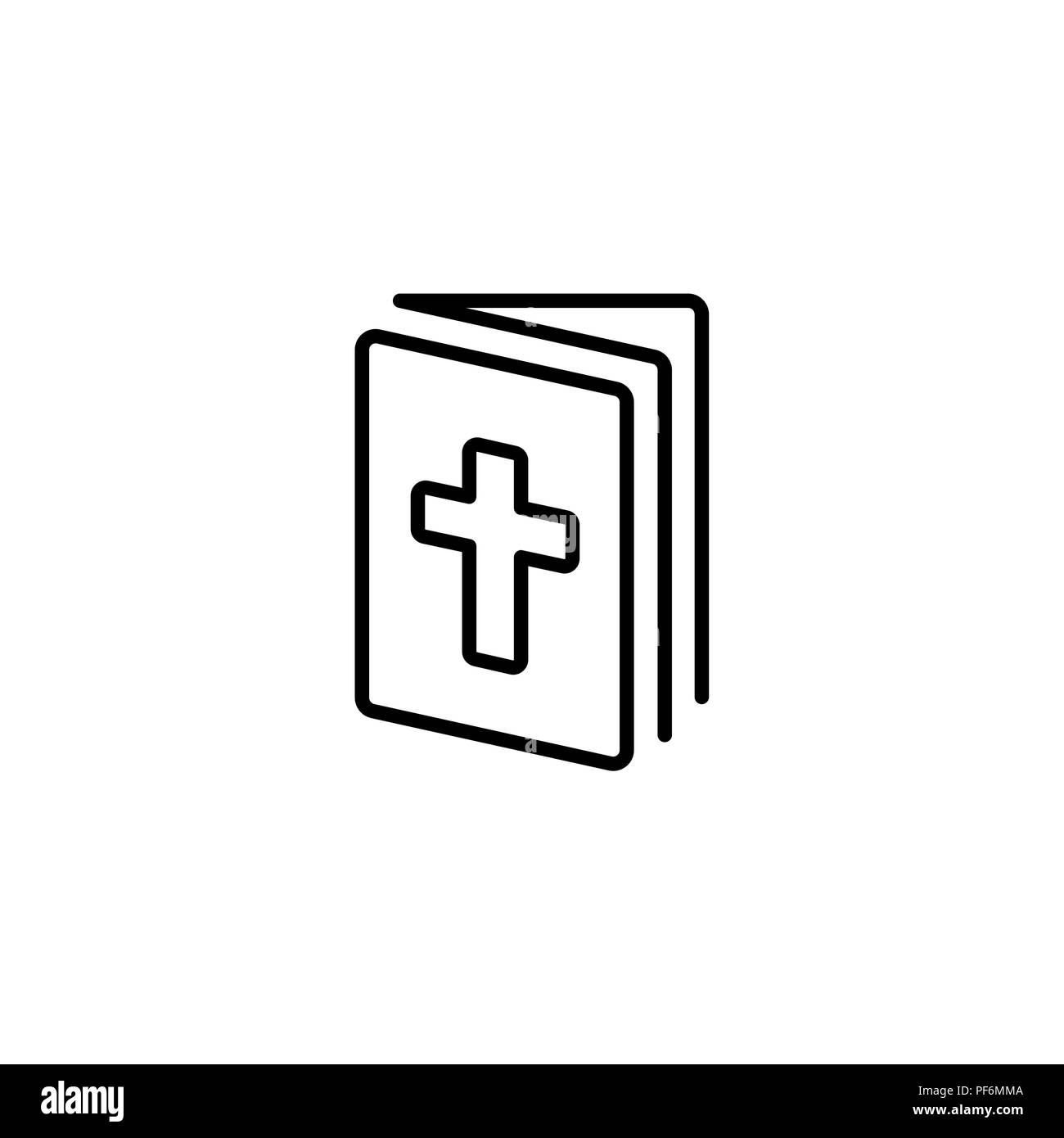 Web line icon. Bible, Holy Writ black on white background Stock Vector ...