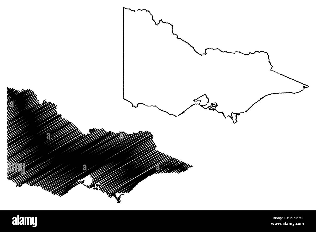 Victoria (Australian states and territories, Vic) map vector ...