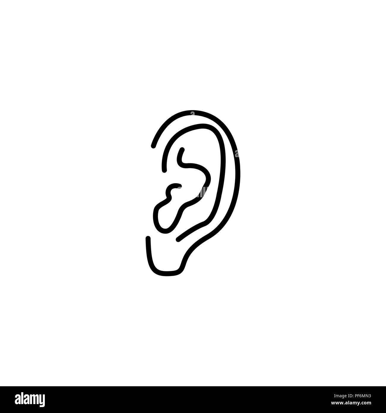 Ear abstract line black Black and White Stock Photos & Images - Alamy