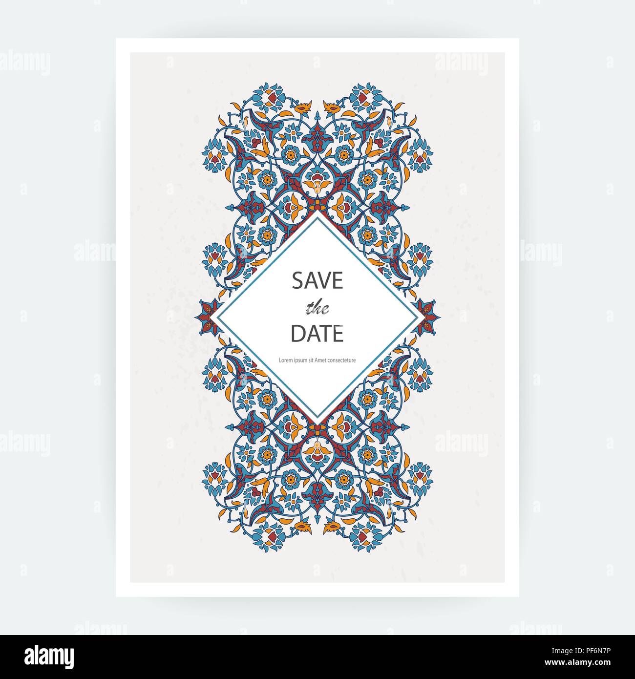 Arabesque floral decoration print, border design template vector ...