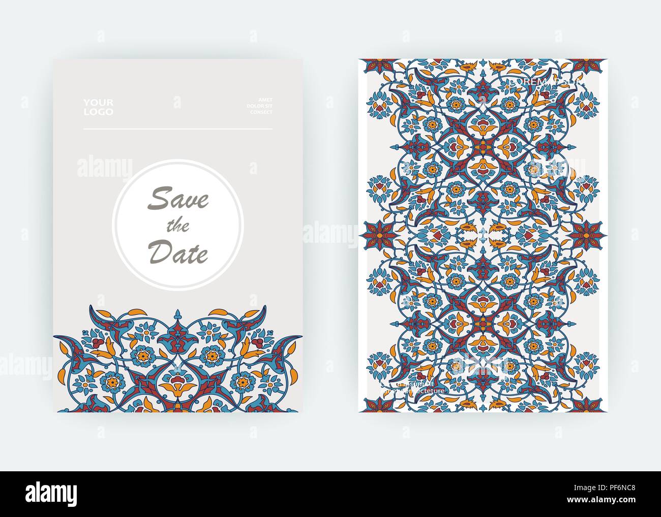 Arabesque floral decoration print, border design template vector ...