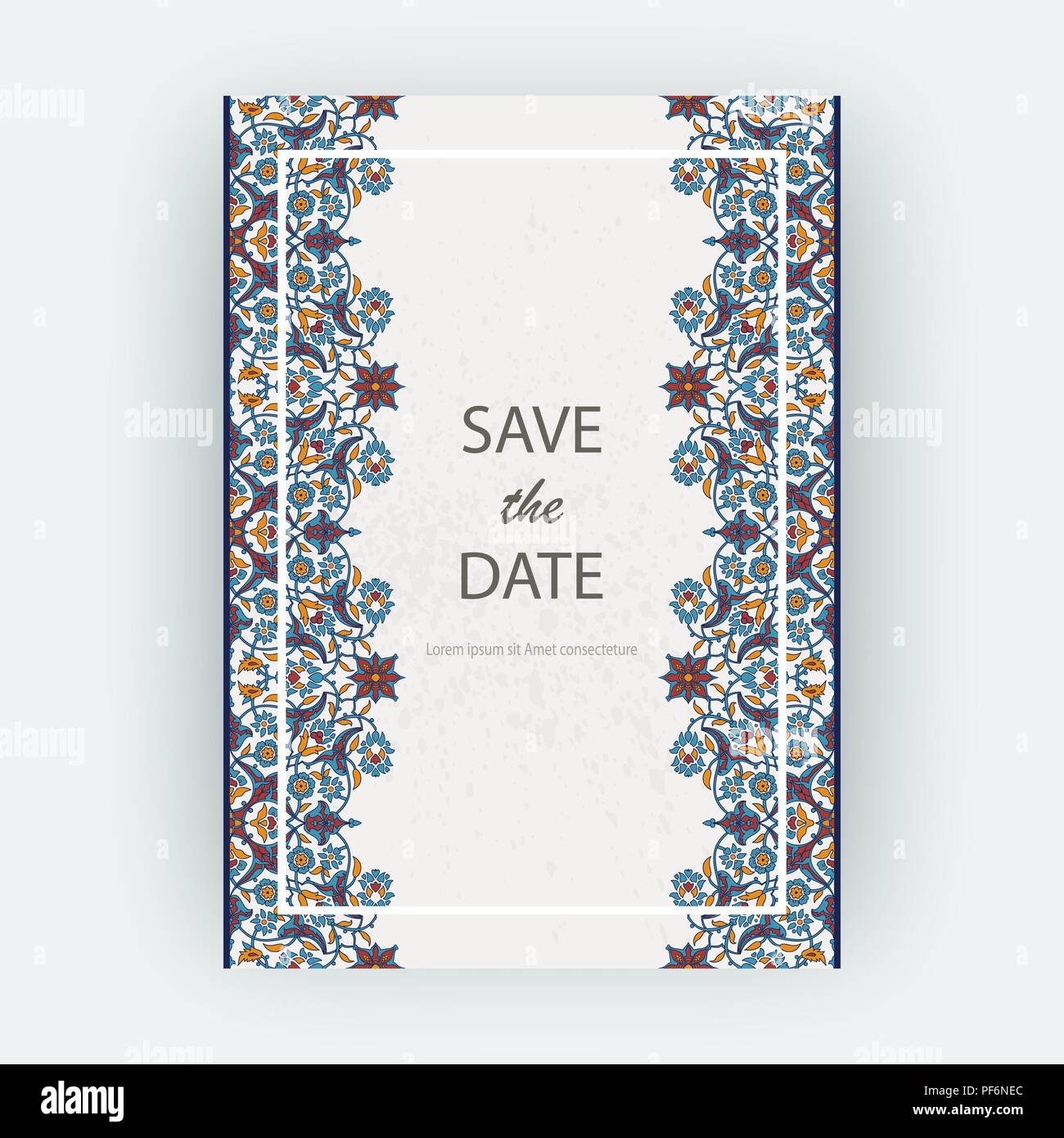 Arabesque floral decoration print, border design template vector ...