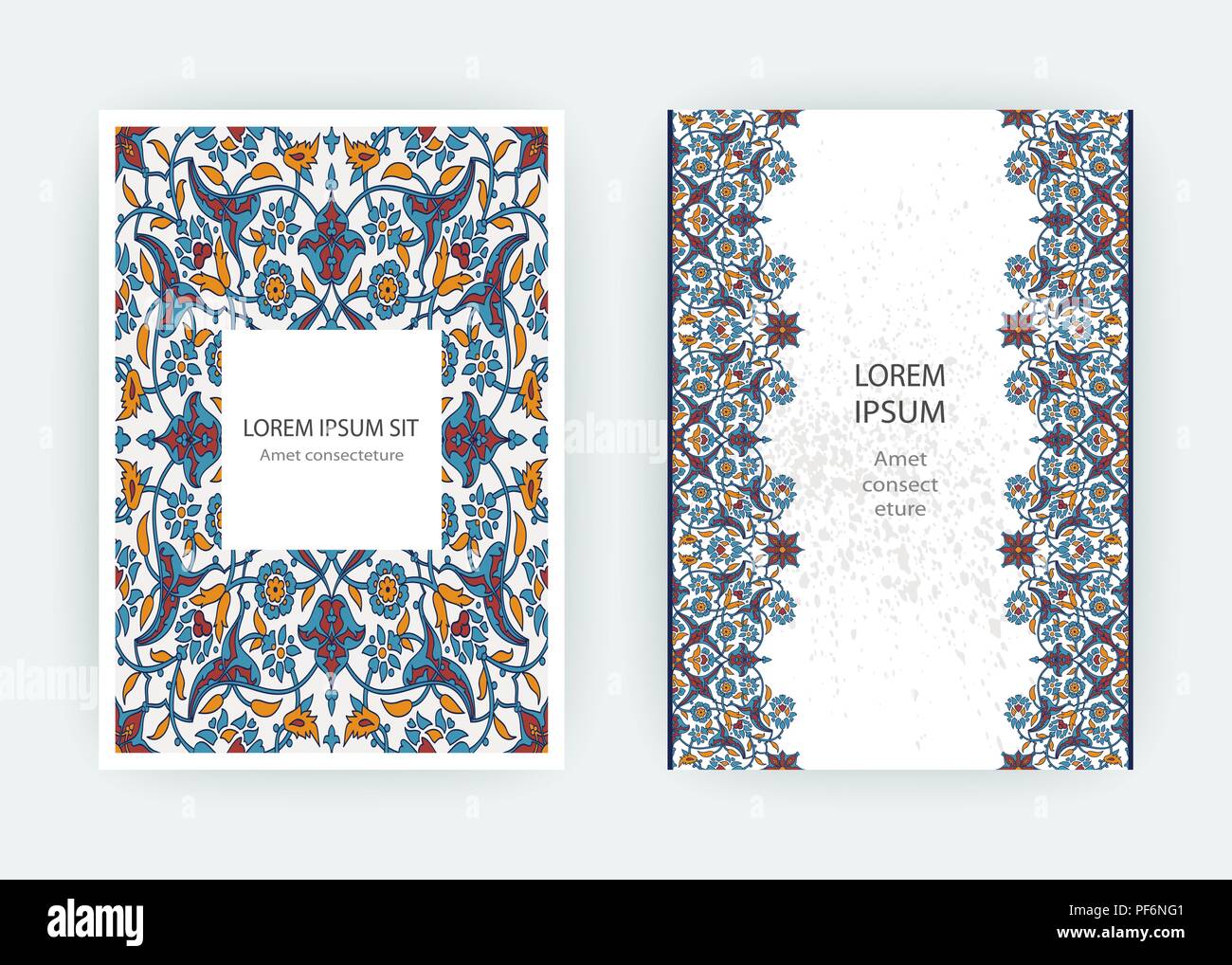 Arabesque floral decoration print, border design template vector ...