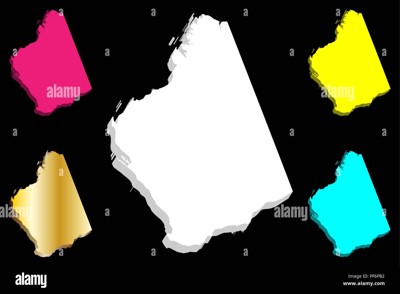 3D map of Western Australia (Australian states and territories, WA ...