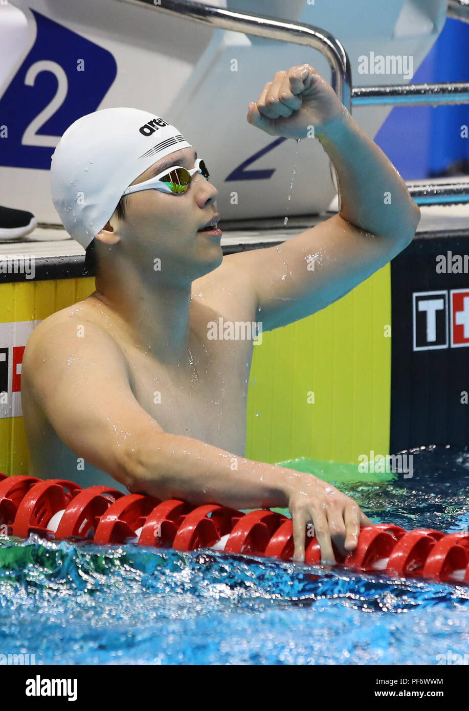 20th Aug, 2018. Swimmer Lee Ju-hon wins bronze in backstroke South ...