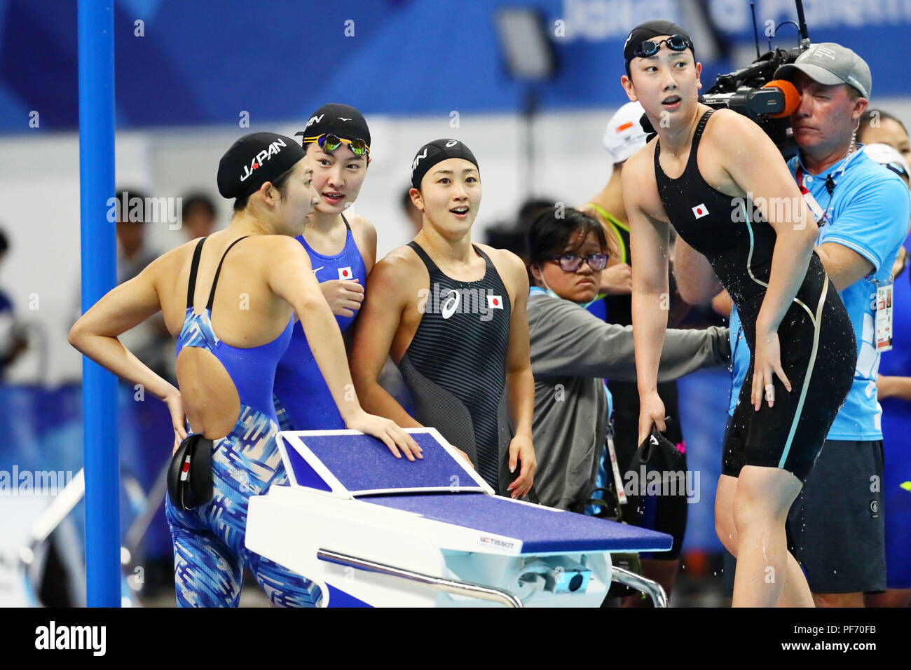 Jakarta, Indonesia. 19th Aug, 2018. Japan team group (JPN) Swimming ...