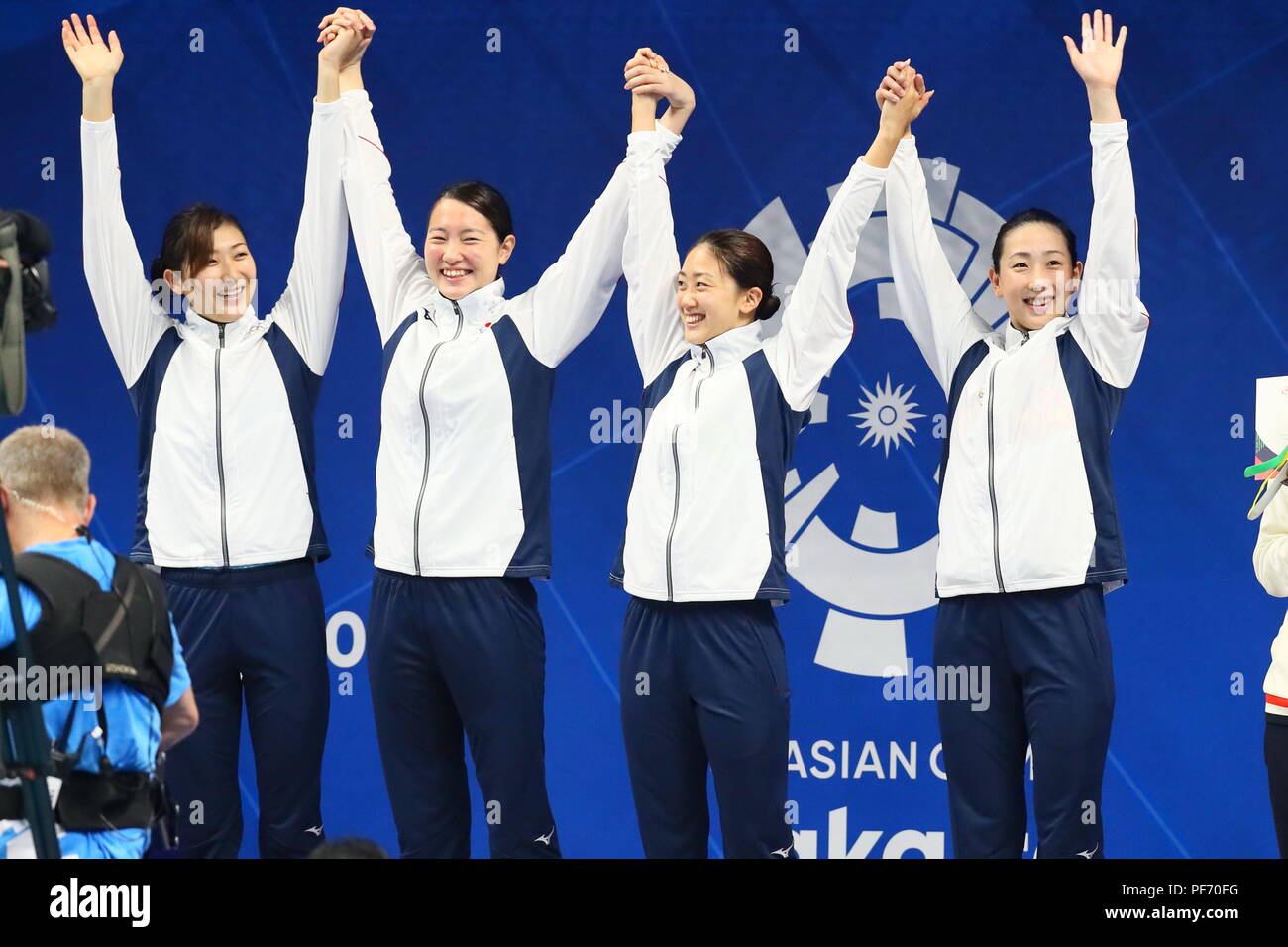 Jakarta, Indonesia. 19th Aug, 2018. Japan team group (JPN) Swimming ...