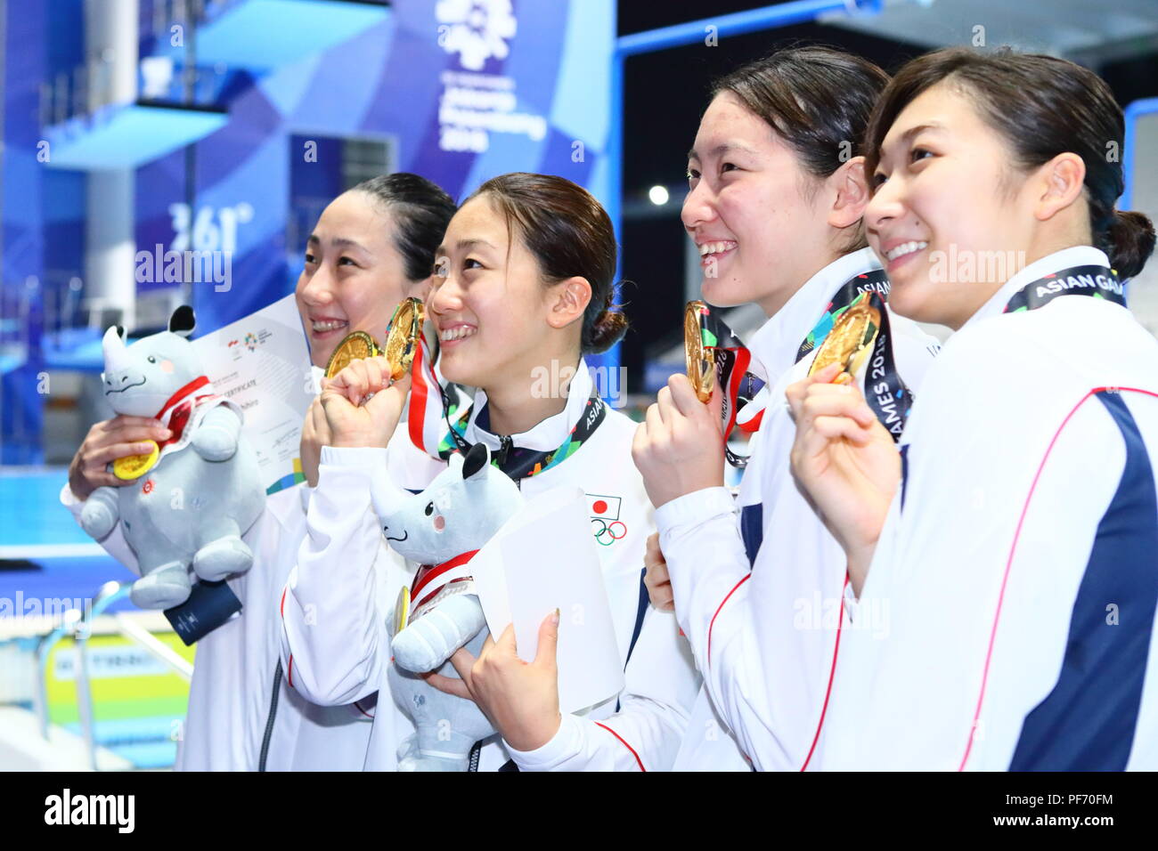 Jakarta, Indonesia. 19th Aug, 2018. Japan team group (JPN) Swimming ...