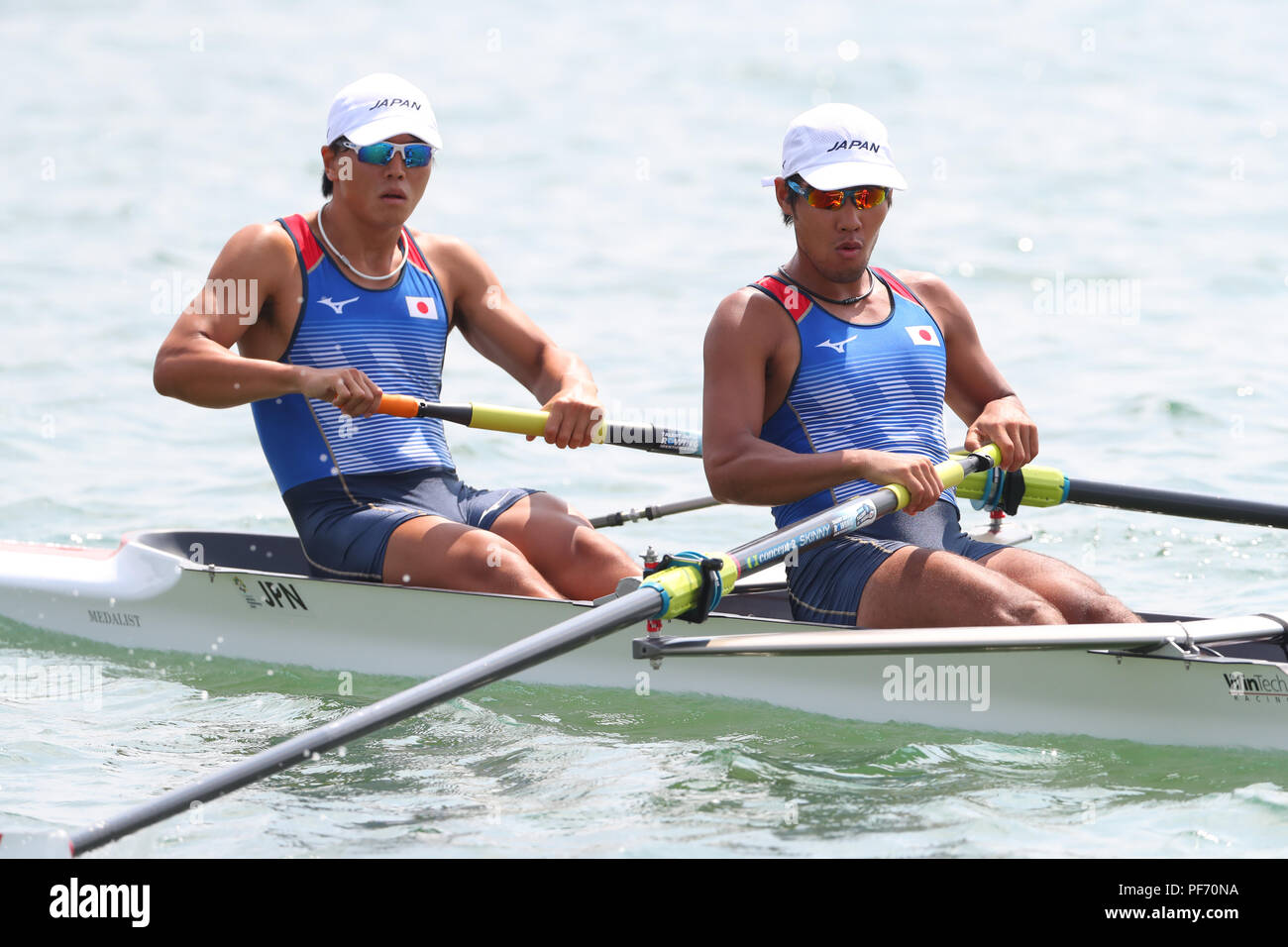 Palembang, Indonesia. 19th Aug, 2018. Yoshihiro Otsuka & Yuta Takano ...
