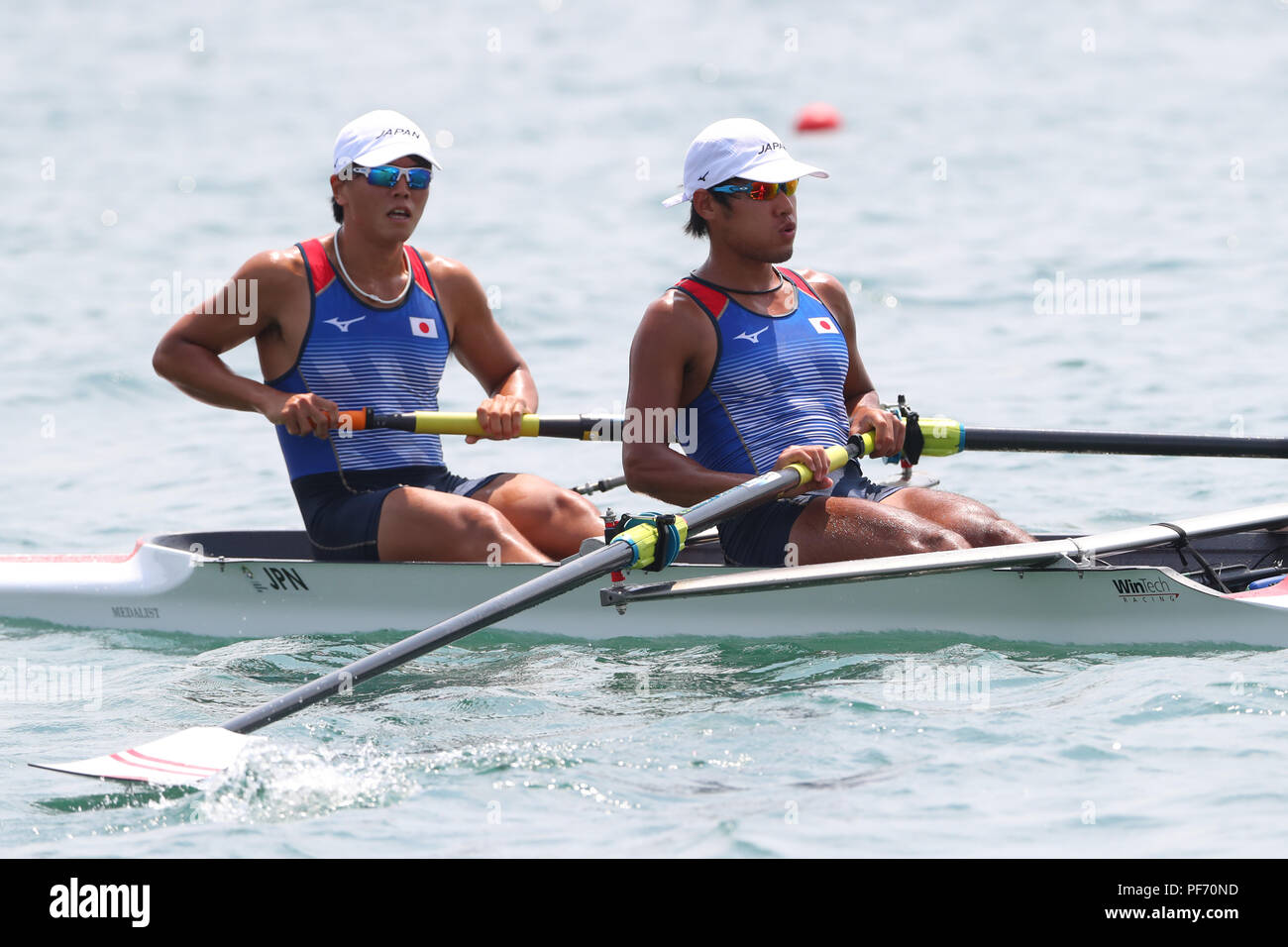Palembang, Indonesia. 19th Aug, 2018. Yoshihiro Otsuka & Yuta Takano ...