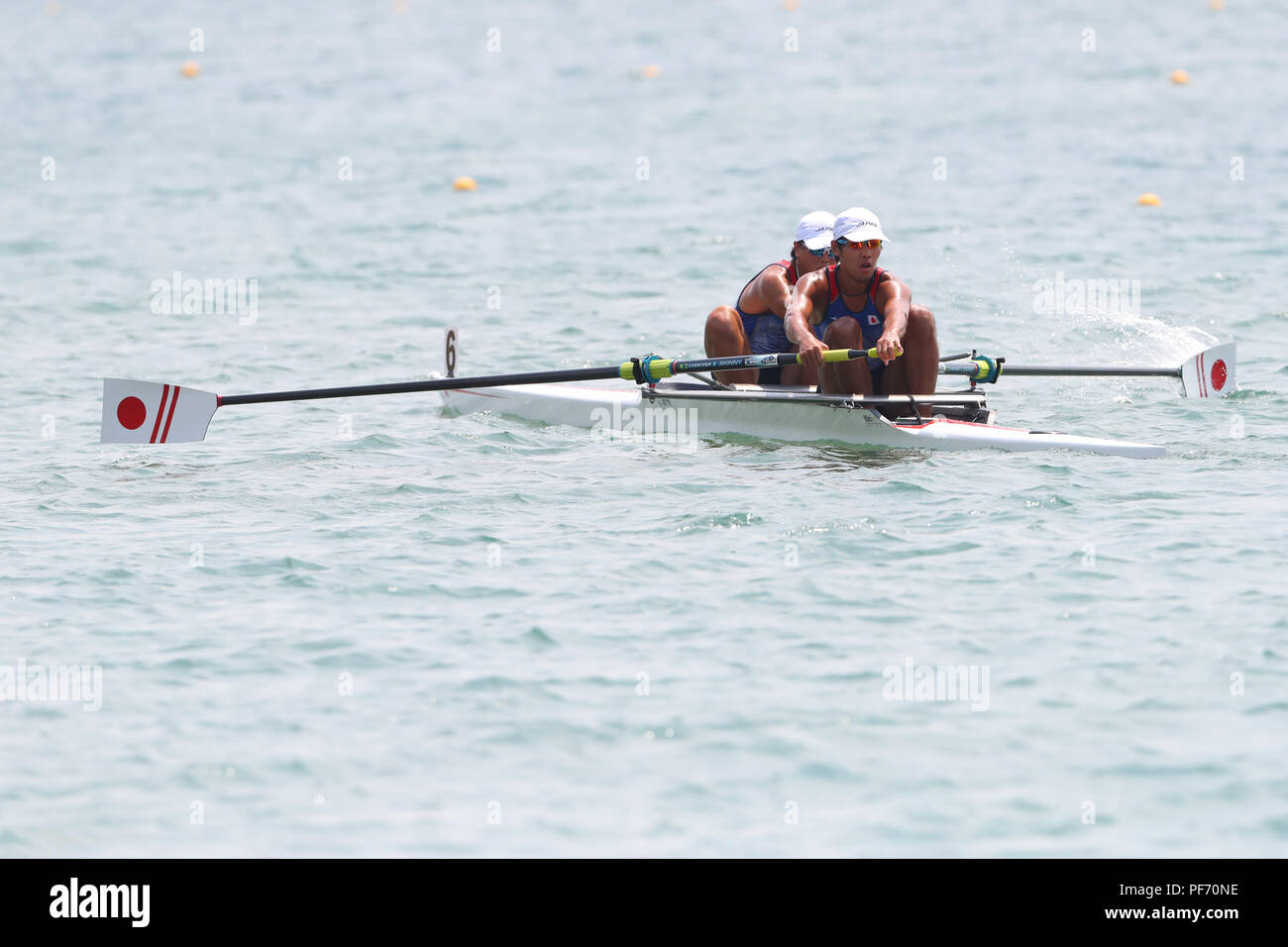 Palembang, Indonesia. 19th Aug, 2018. Yoshihiro Otsuka & Yuta Takano ...