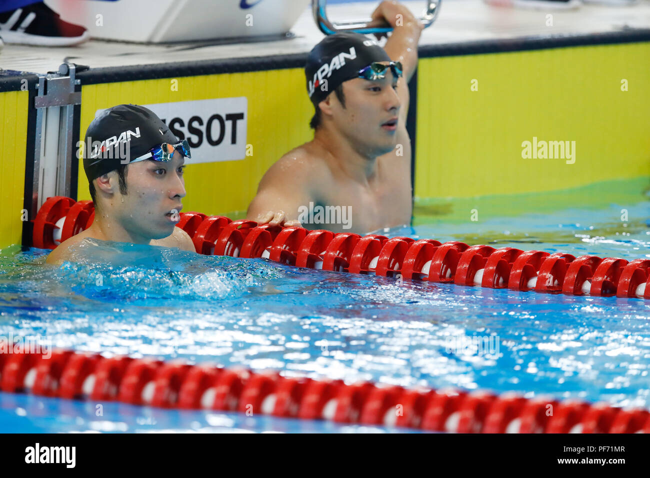 Jakarta, Indonesia. 20th Aug, 2018. (L to R) Kosuke Hagino, Daiya Seto (JPN) Swimming : Men's ...