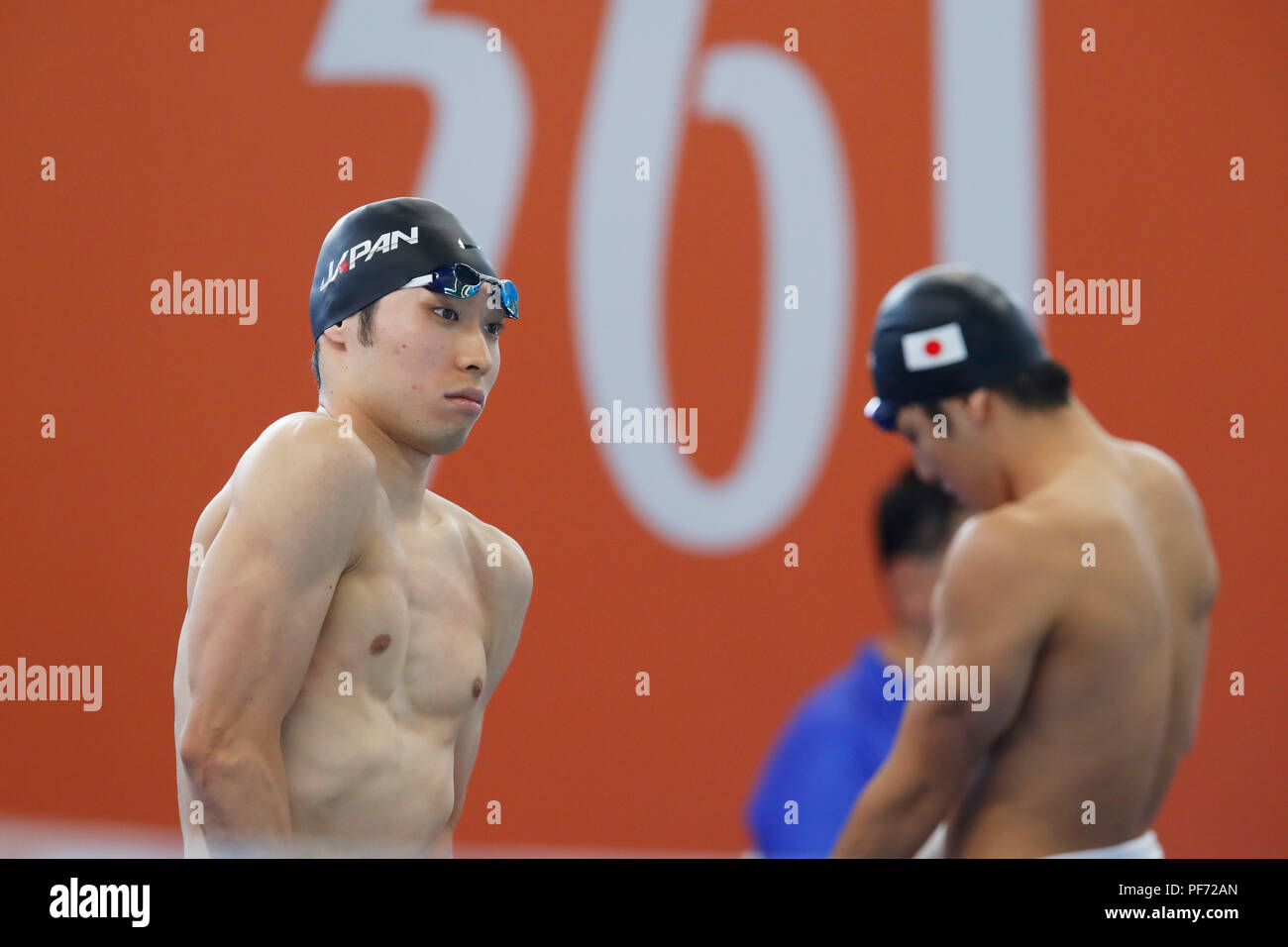 Jakarta, Indonesia. 20th Aug, 2018. (L to R) Kosuke Hagino, Daiya Seto (JPN) Swimming : Men's ...