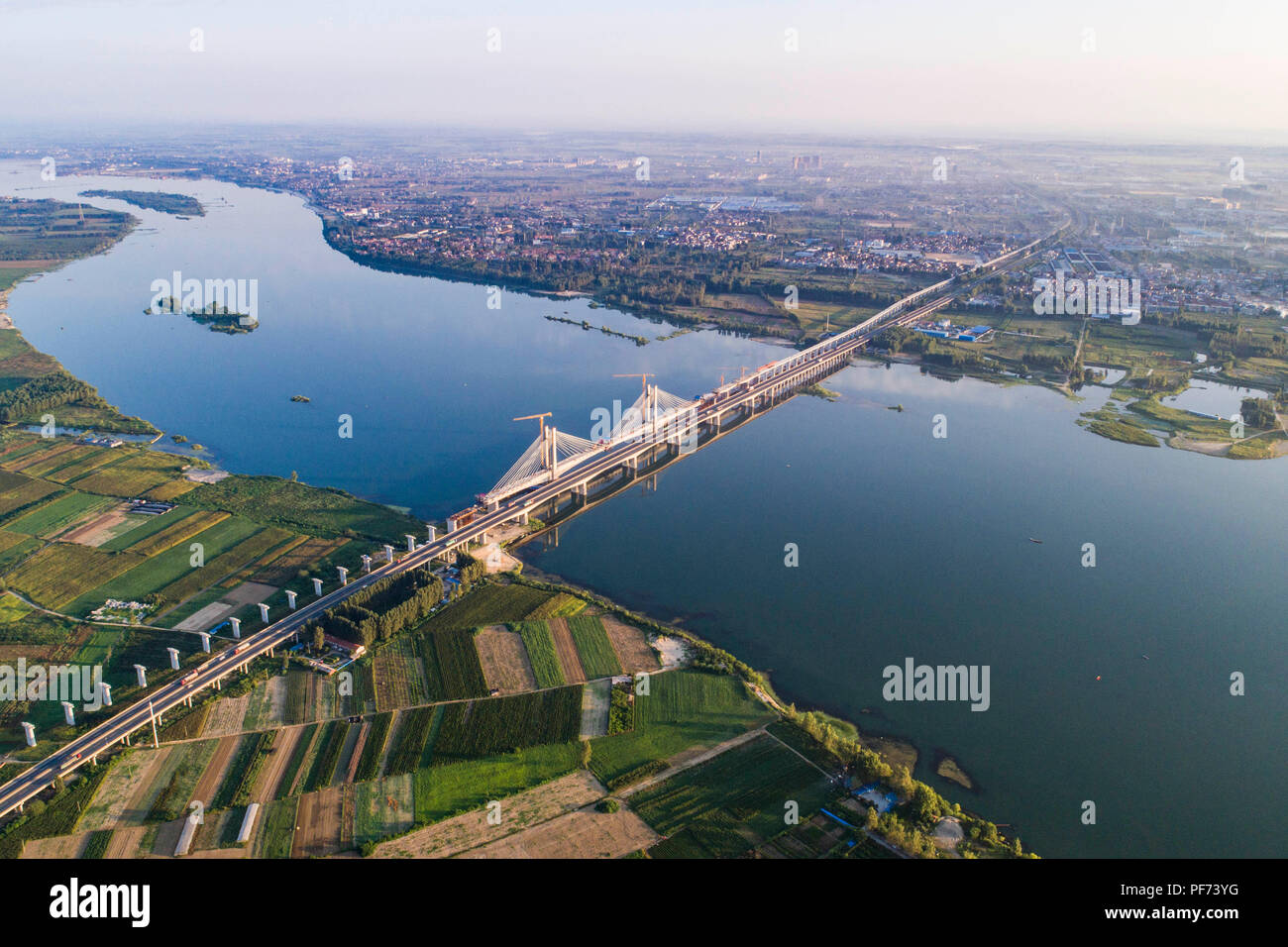 Xiangyang. 20th Aug, 2018. Aerial photo taken on Aug. 20, 2018 shows ...