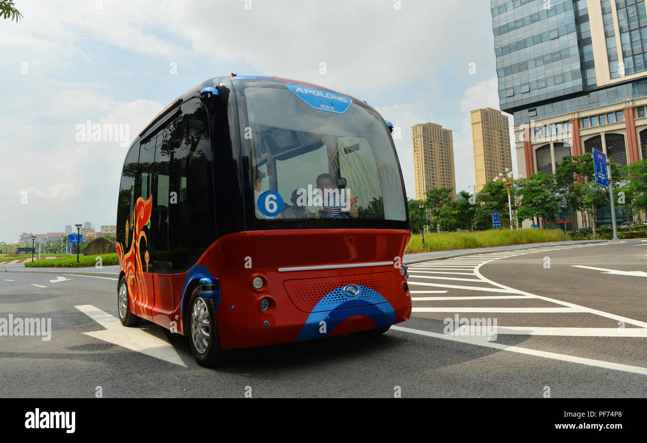 Xiamen, China's Fujian Province. 20th Aug, 2018. A self-driving mini ...