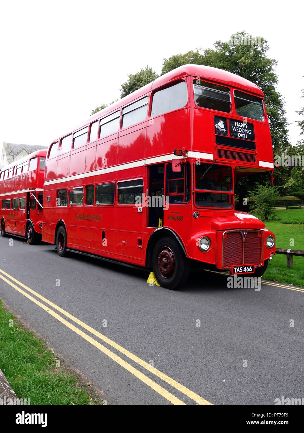 Full on view of the London Routemaster Red Bus Stock Photo - Alamy