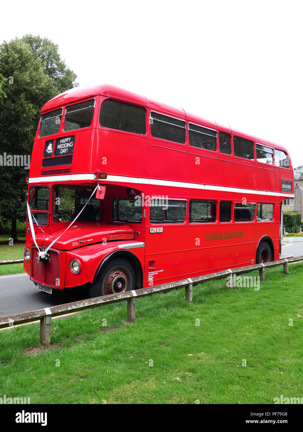 Full on view of the London Routemaster Red Bus Stock Photo - Alamy